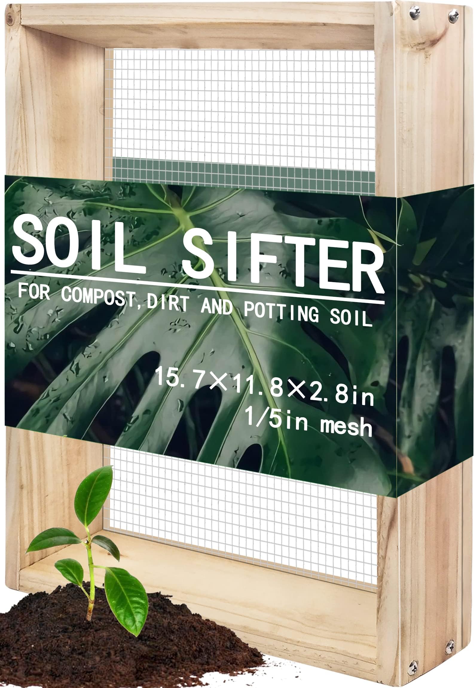 Amazon.com : dootiva Rotary Soil Sifter Compost Sieve Garden Potting ...