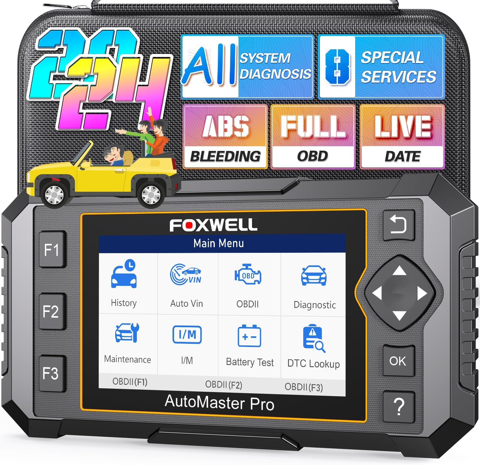 Amazon.com: FOXWELL Car Scanner NT604 Elite OBD2 Scanner ABS SRS ...