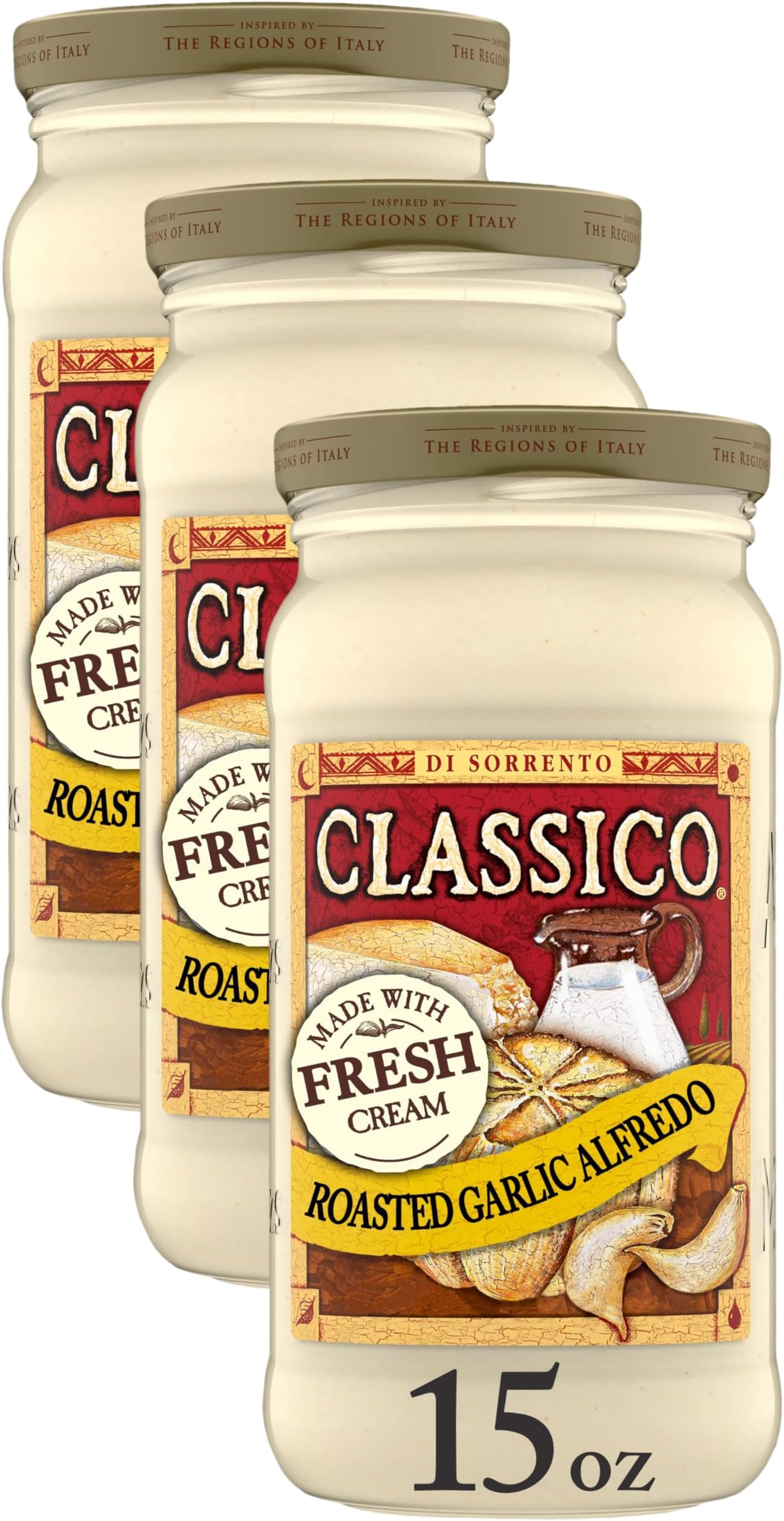 Amazon.com: Classico Roasted Garlic Alfredo Pasta Sauce (15 oz Jar ...