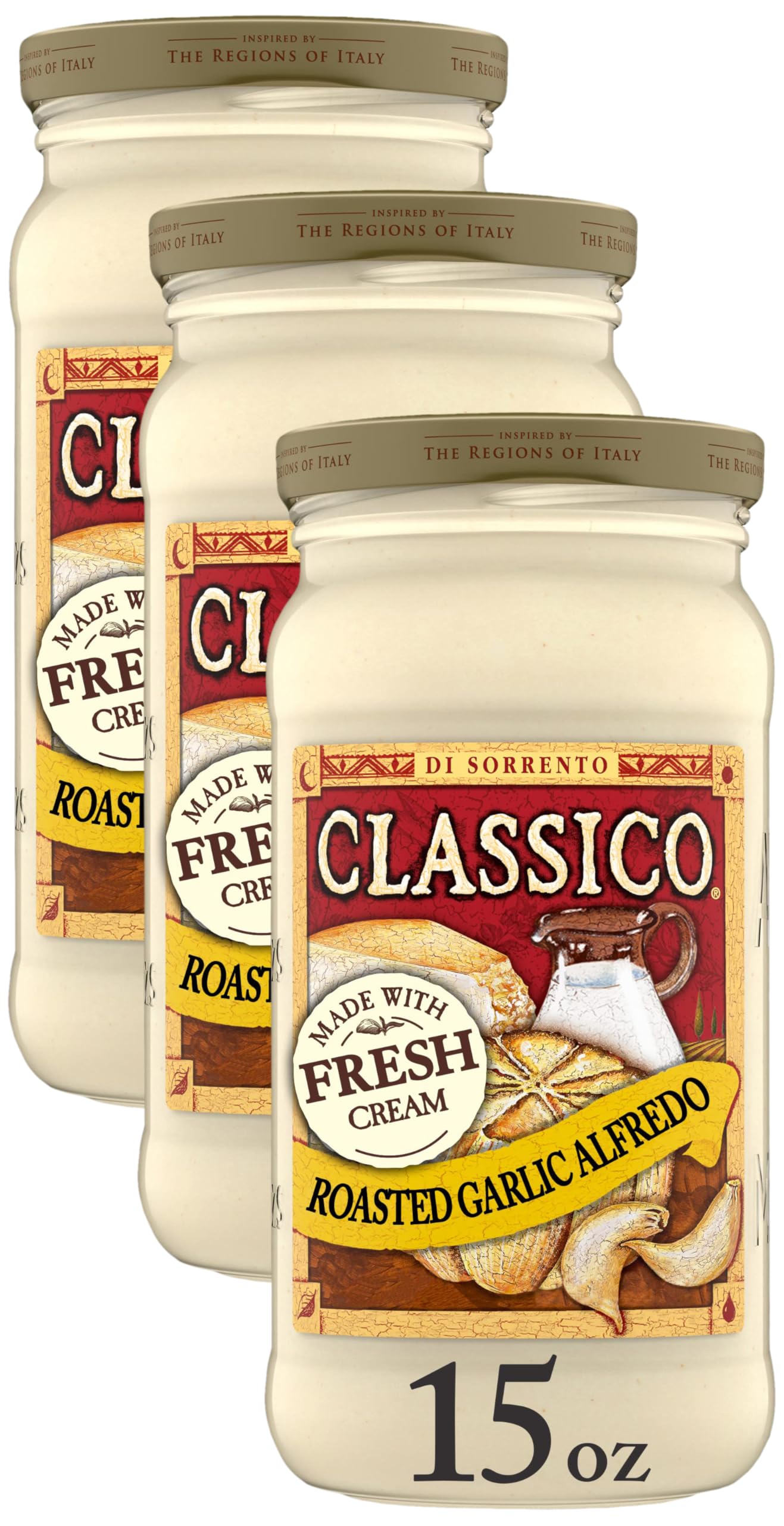 Amazon.com: Classico Roasted Garlic Alfredo Pasta Sauce (15 oz Jar ...