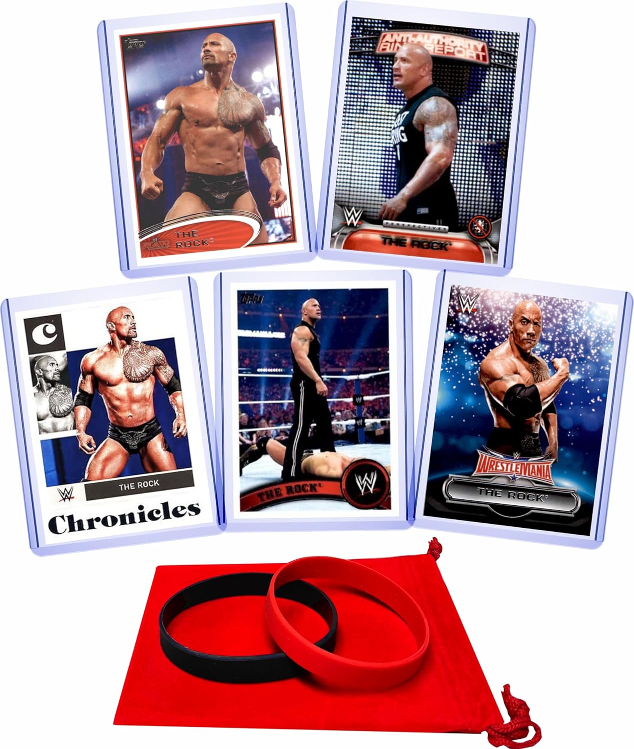 Amazon.com: The Rock (5) Assorted Wrestling Cards Dwayne Johnson ...