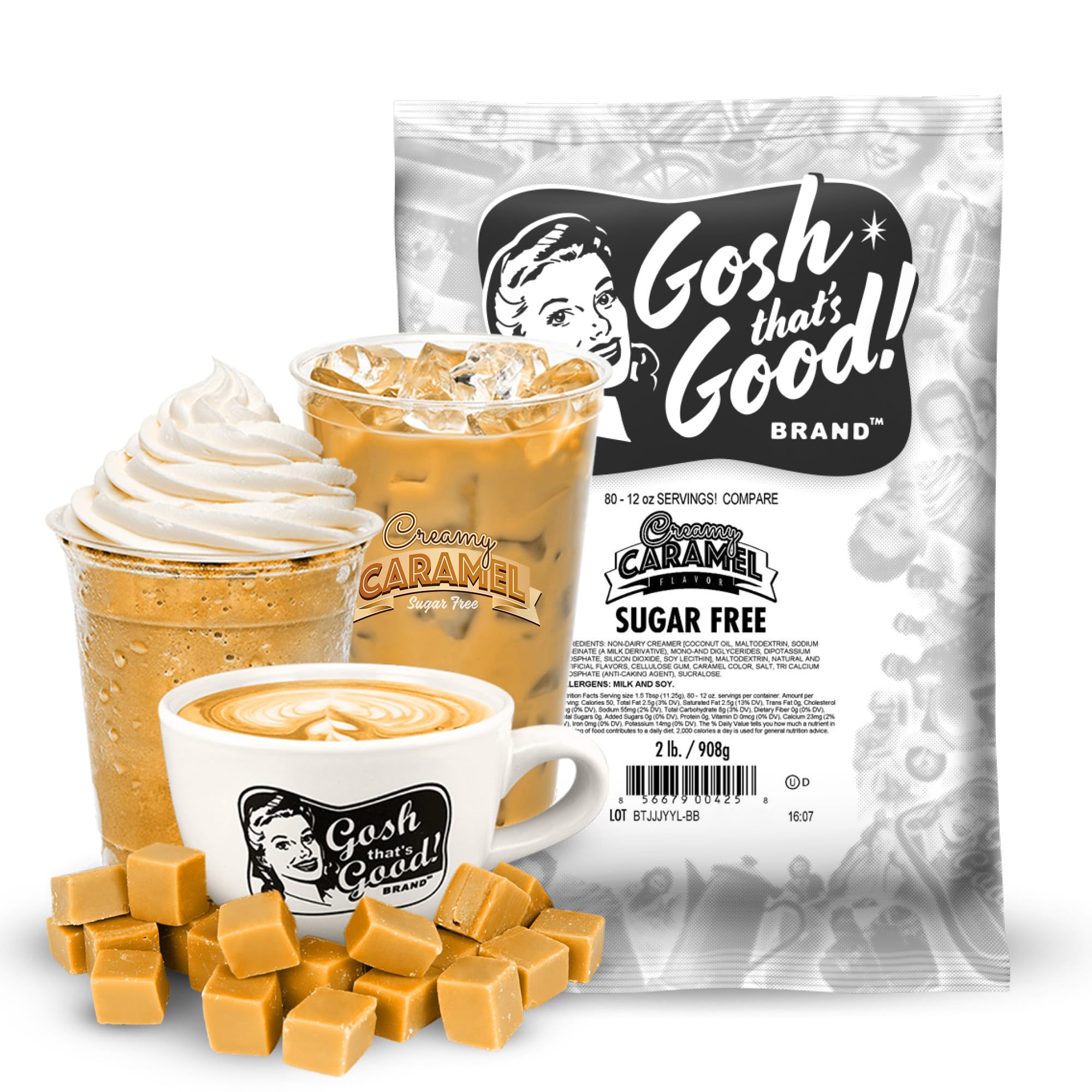 Amazon.com : Sugar Free Gourmet Creamy Caramel Flavor Powder - Rich ...