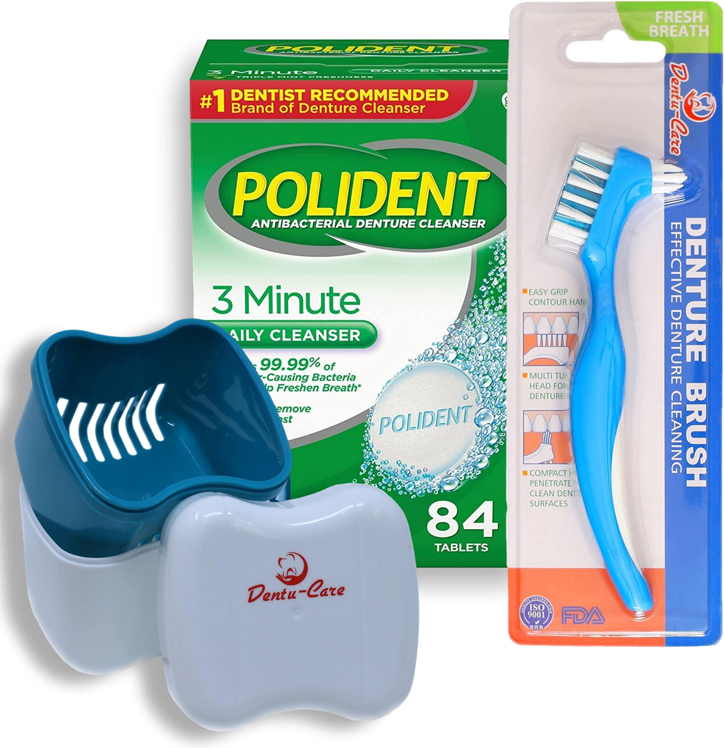 Amazon.com : Polident 3 Minute Denture Cleanser Tablets - Cleans ...
