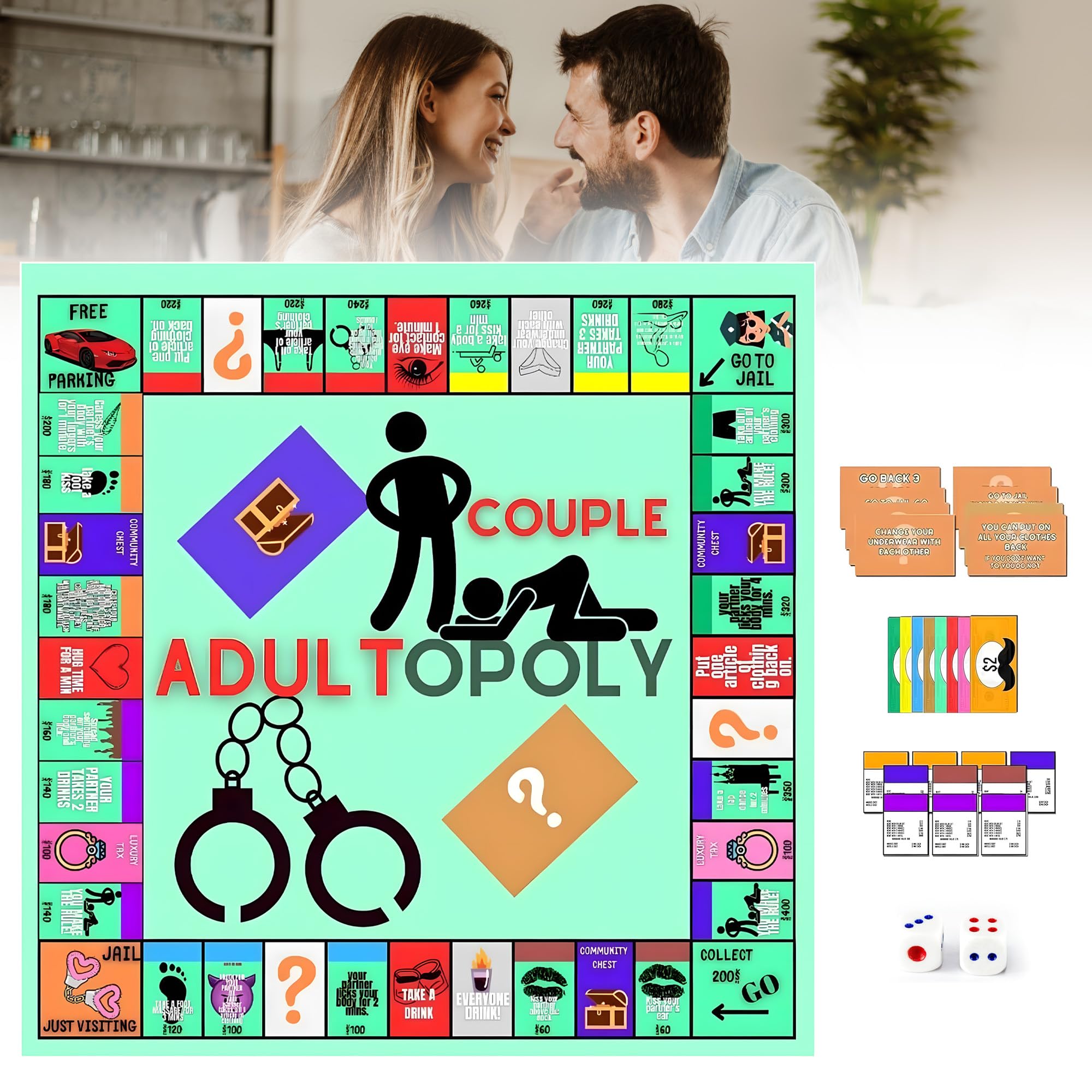 Adultopoly Board Game, Couples Games for Two Adult, Board Games for ...