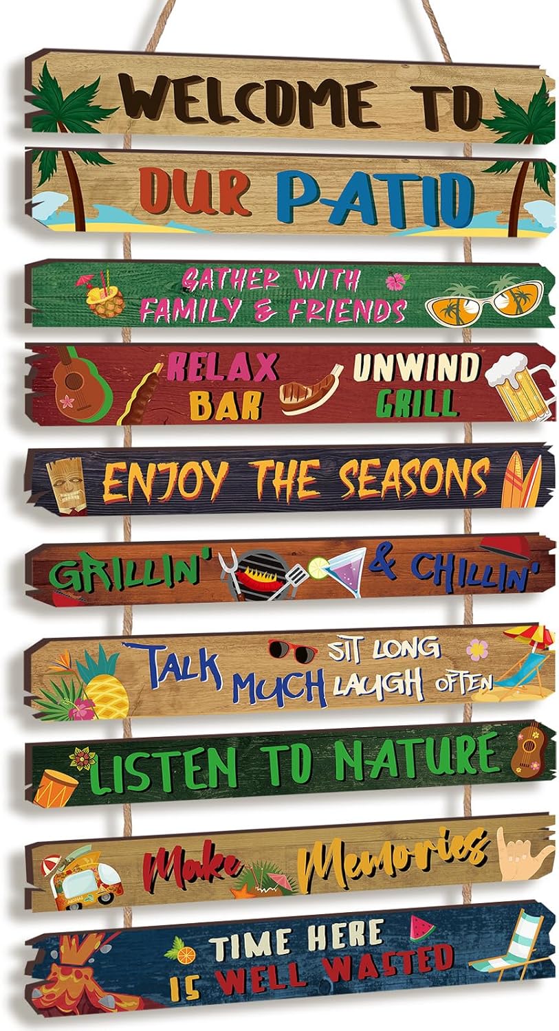 Amazon.com : RattanView Outdoor Patio Rules Signs 11 x 23 Inches Wood ...