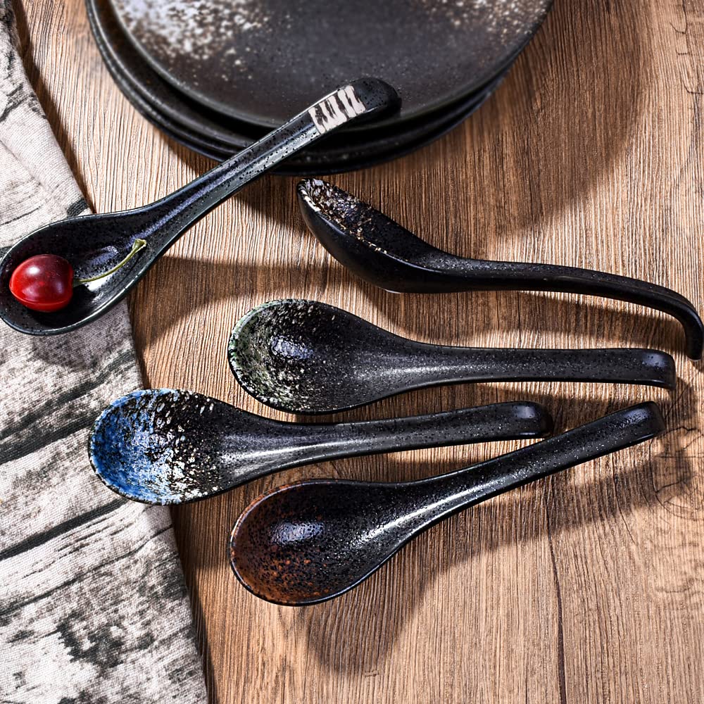 Snapklik.com : 7 Inch Long Handle Japanese And Korean Ramen Spoon Set ...