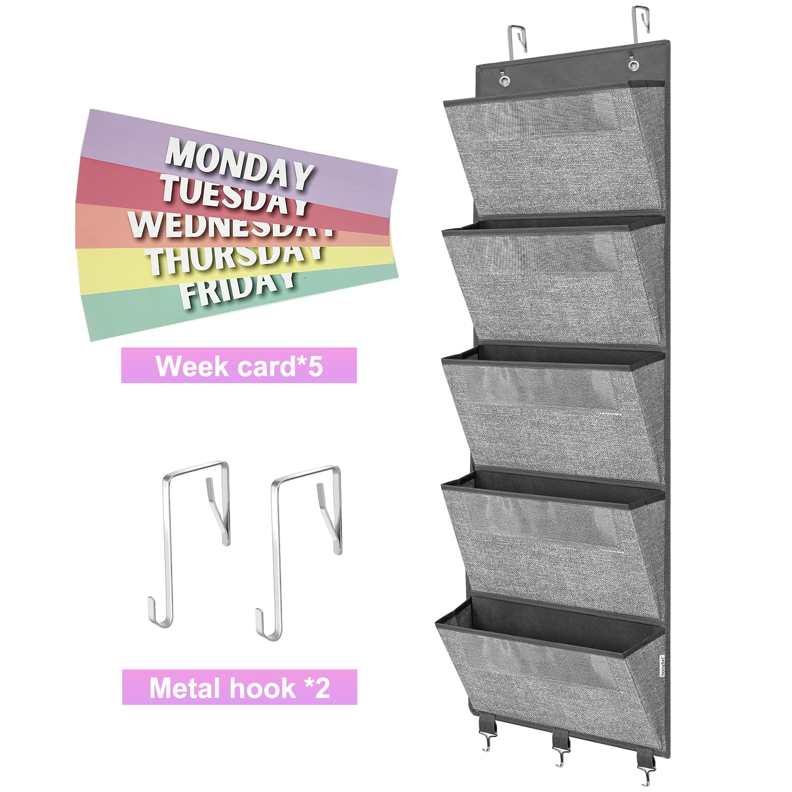 Snapklik.com : Homyfort Over The Door Hanging File Organizer, Weekly ...