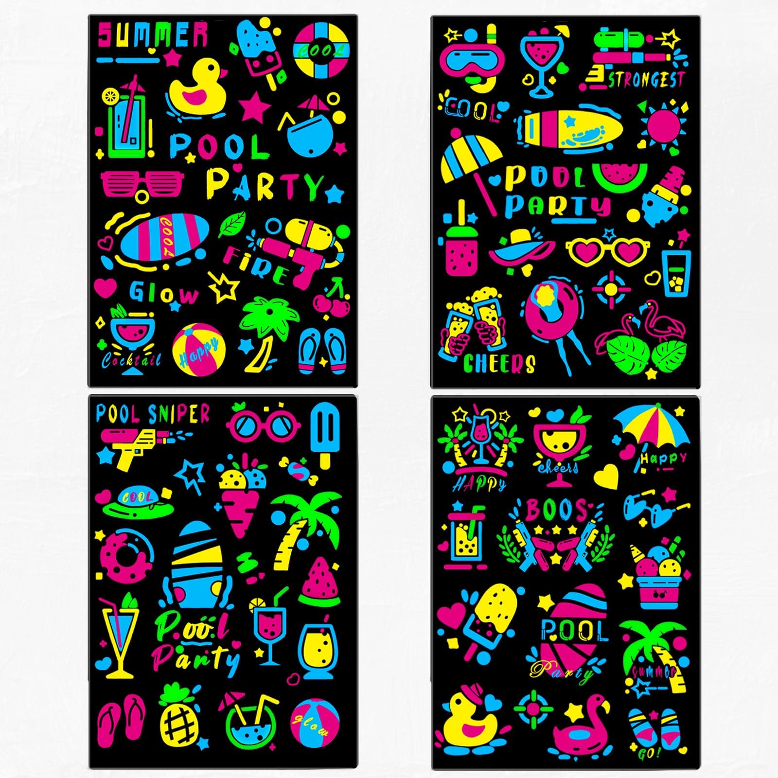 Amazon.com: Temporary Tattoos 70pcs Styles Adult Fluorescence UV Light ...