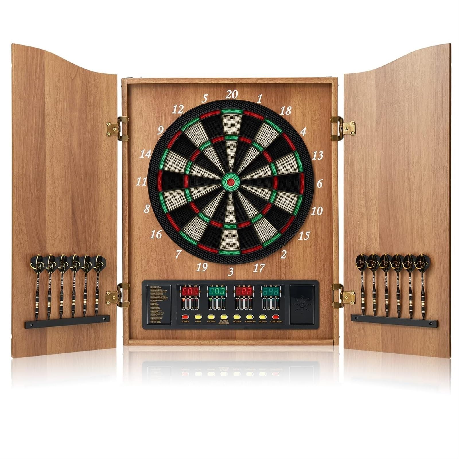 Electric Dartboard Set with Cabinet, Automatic Scoring Dart Board with ...