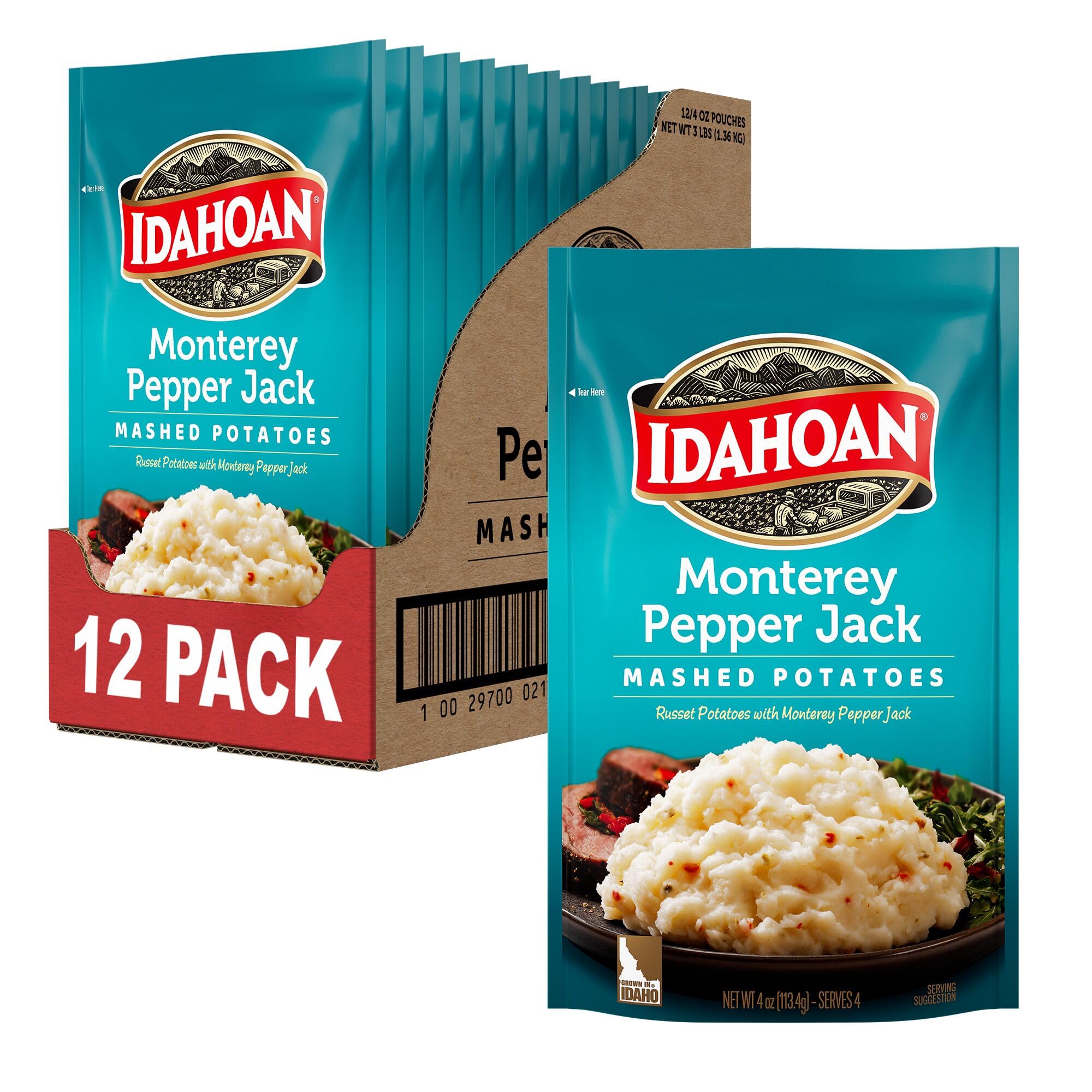 Snapklik.com : Idahoan Monterey Pepper Jack Mashed Potatoes, 12 Pouches