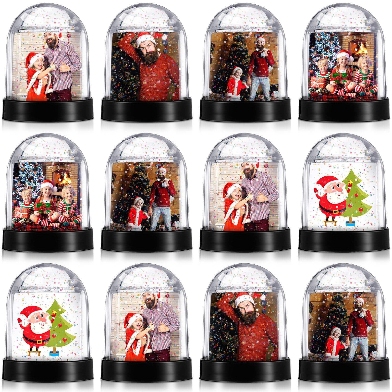 Amazon.com: Barydat 12 Pcs 12 Pcs Christmas Photo Snow Globe Christmas ...