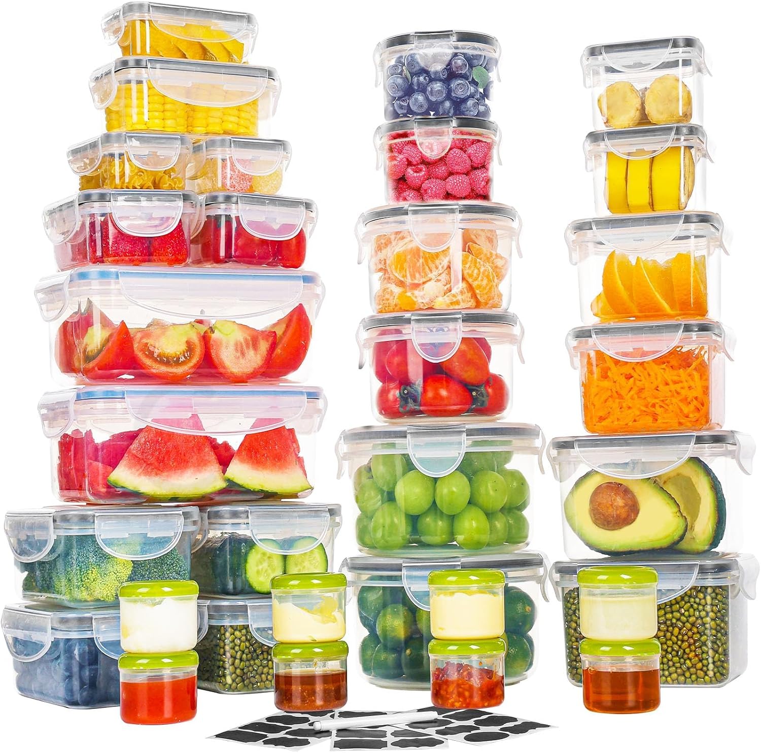 Amazon.com: Food Storage Containers with Lids Airtight 66 PCS BPA-Free ...