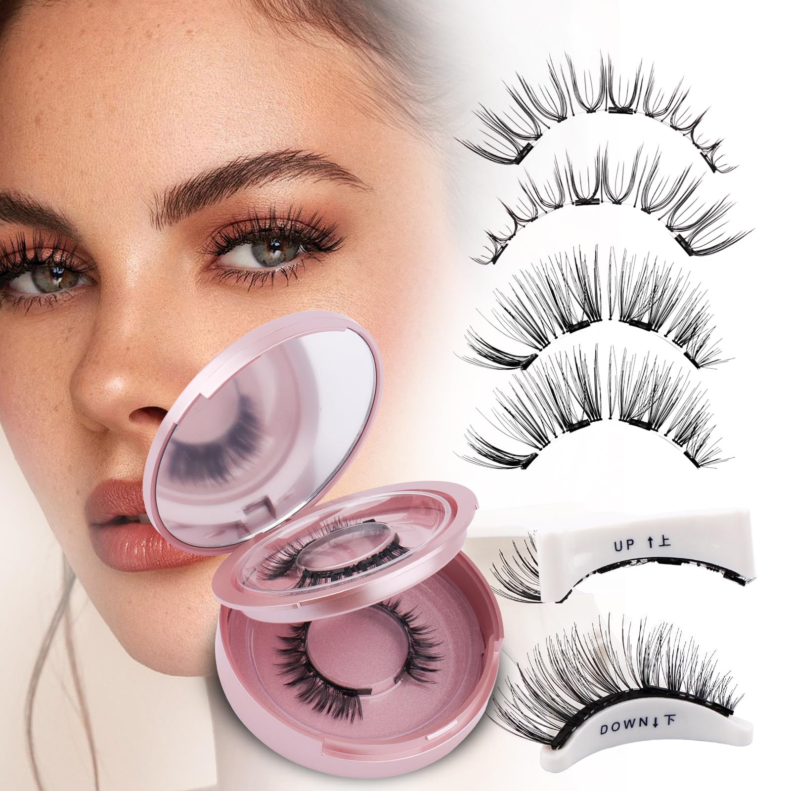 Amazon.com: Natural Look Magnetic Eyelashes with Applicator: Reusable ...