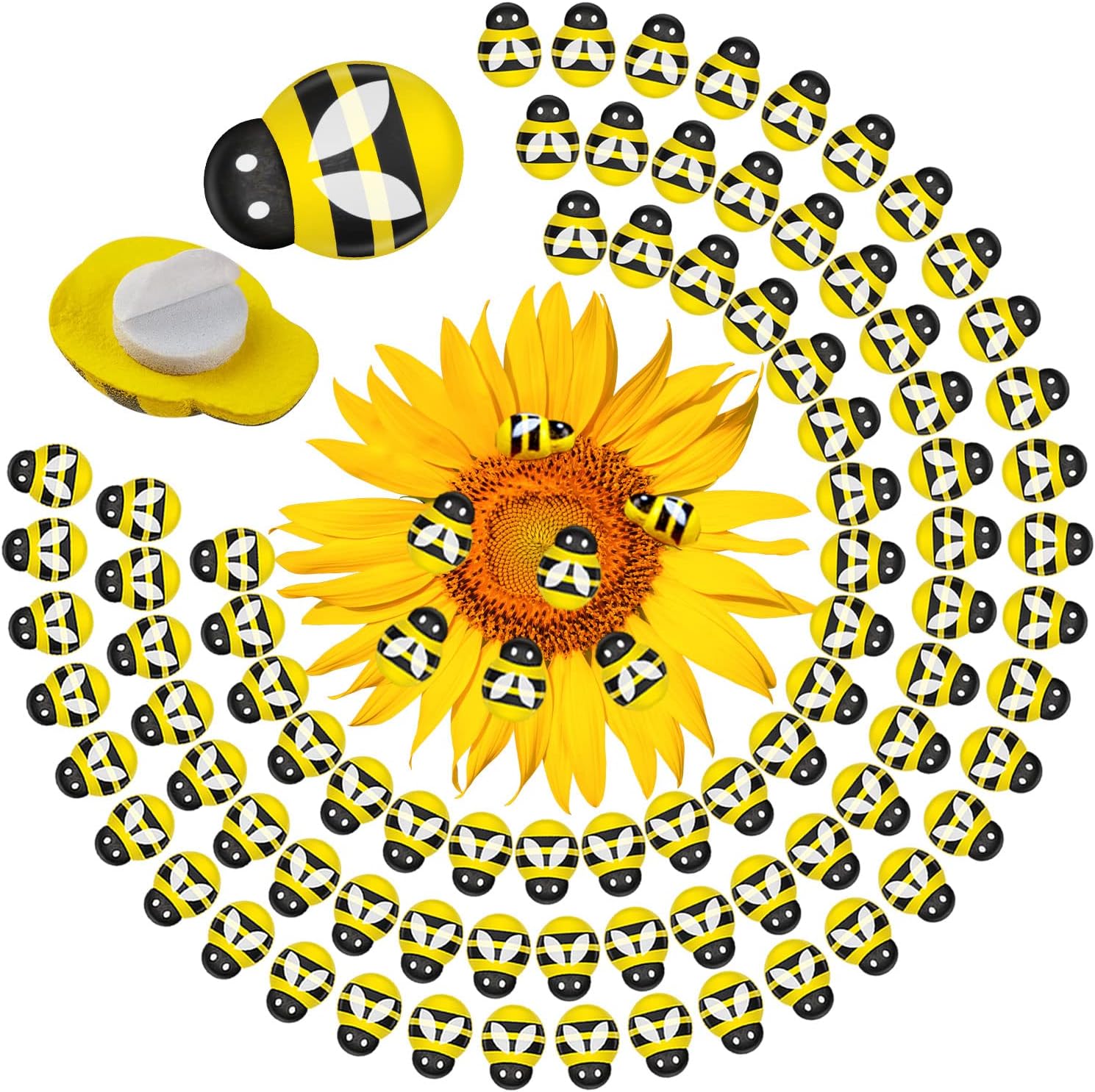 Amazon.com: 239 Pcs Bees for Crafts, Self-Adhesive Bumble Bee ...