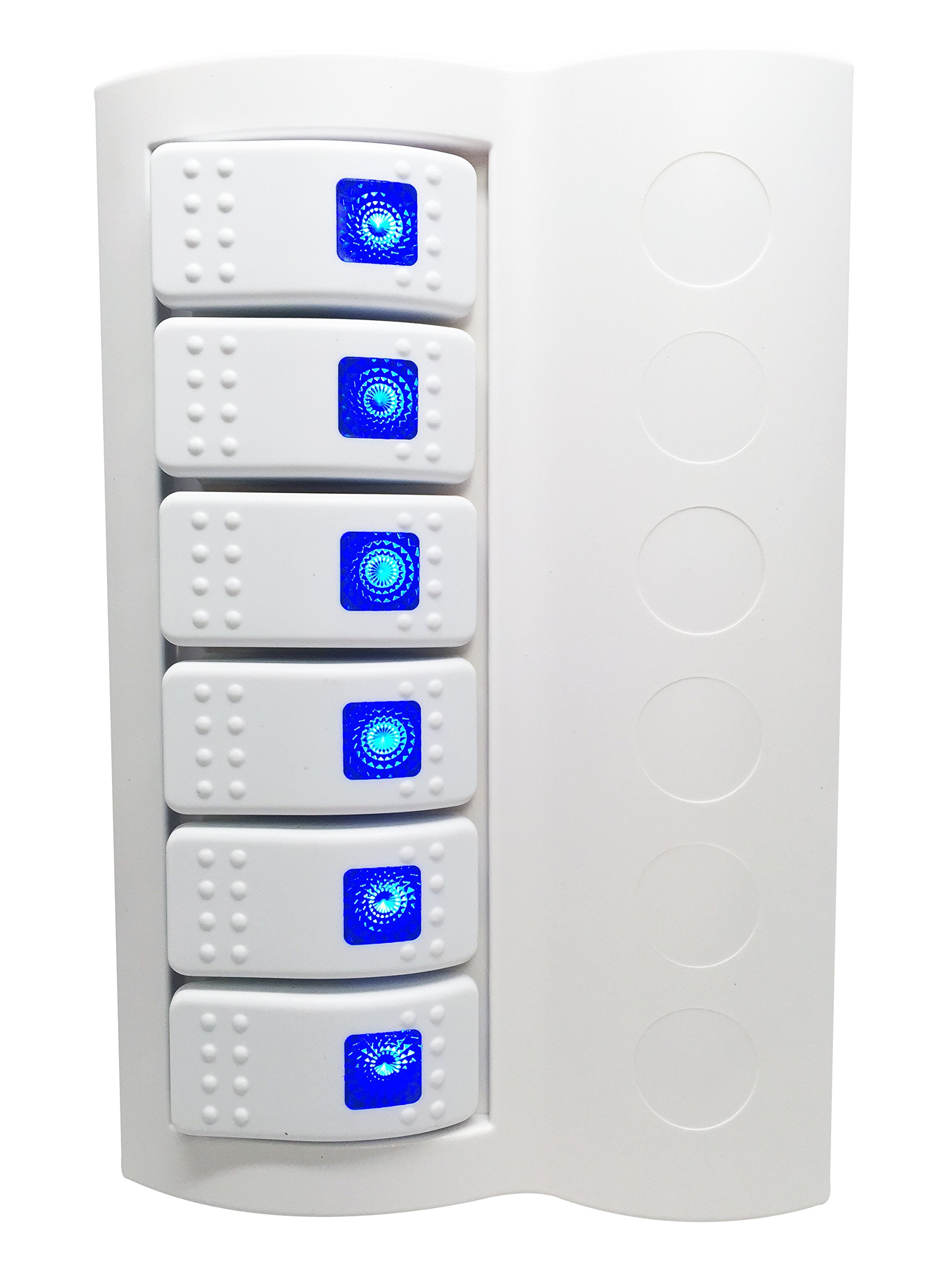 Amazon.com: MARINE BOAT WATERPROOF WHITE SWITCH PANEL CIRCUIT BREAKER 6 ...
