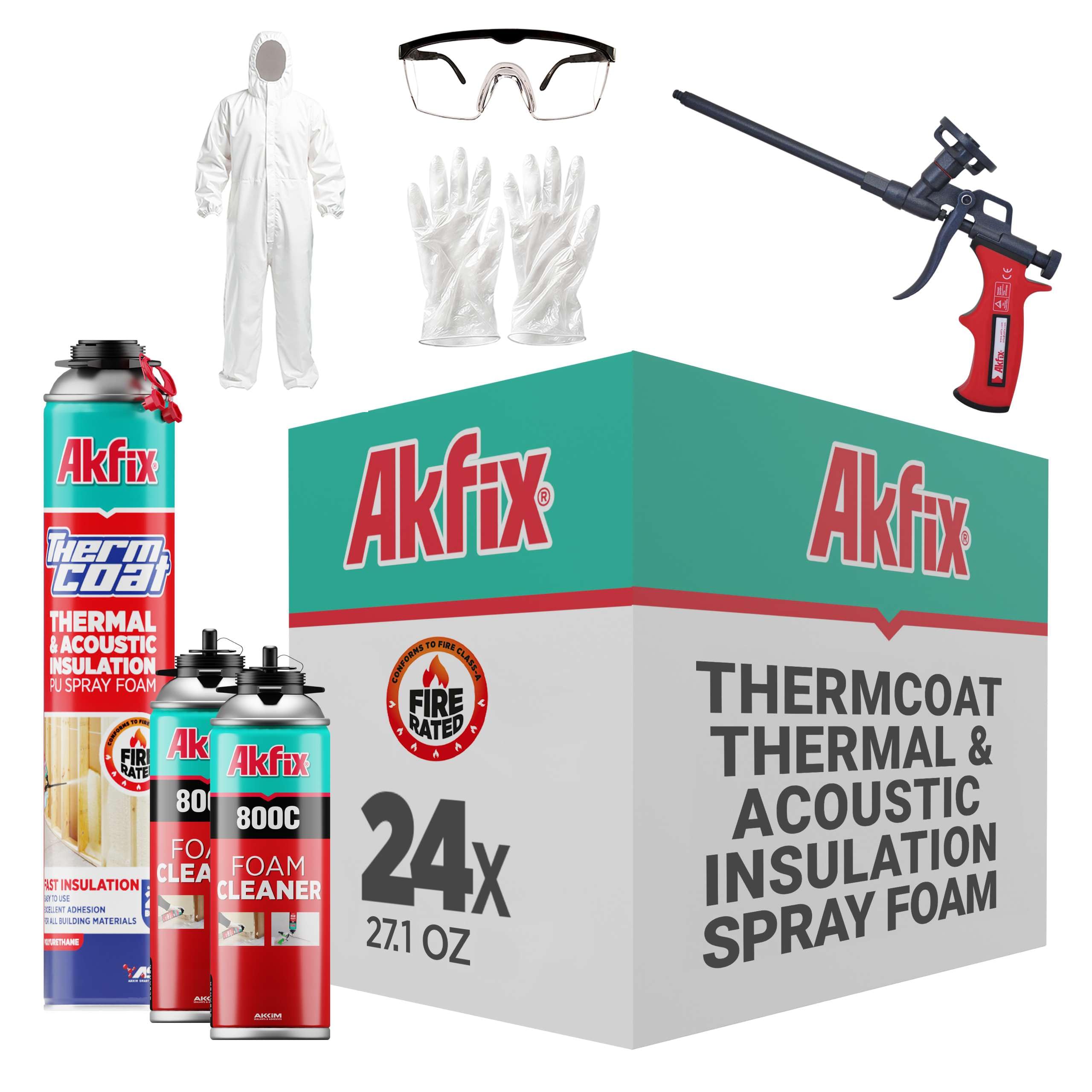 Snapklik.com : Akfix Thermcoat Fire Rated Spray Foam Insulation Kit 480 ...