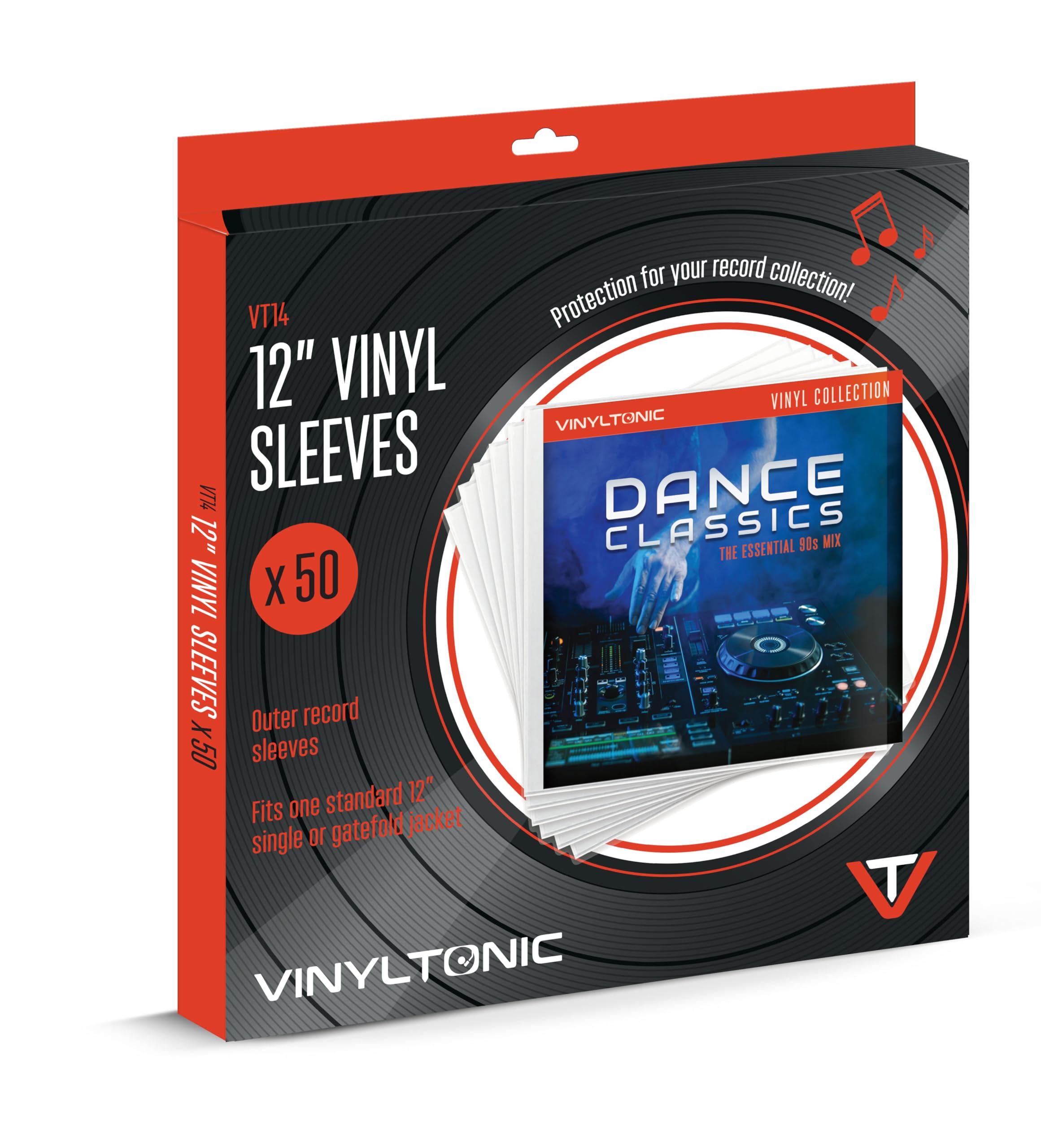 Vinyl Tonic Pack of 50 12" Vinyl Record Sleeves | Clear Plastic Cover ...