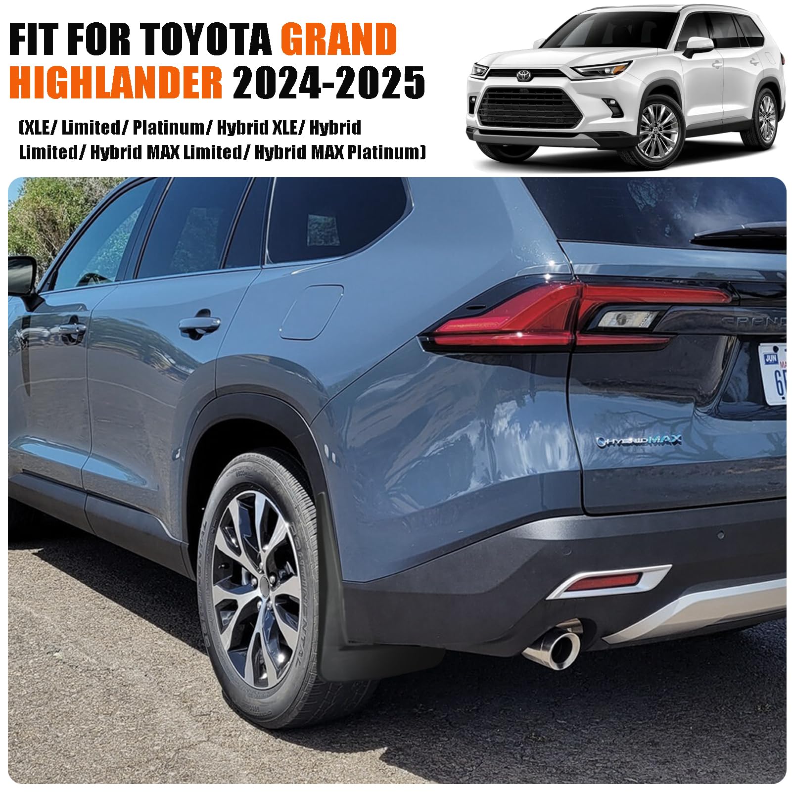 Snapklik.com : Mud Flaps For Grand Highlander 2024 2025 - Front & Rear ...
