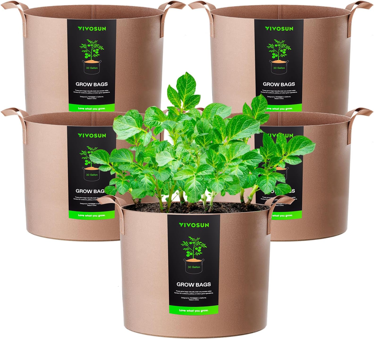 Amazon.com : Smart Pots 45-Gallon Smart Pot Soft-Sided Container, Tan ...