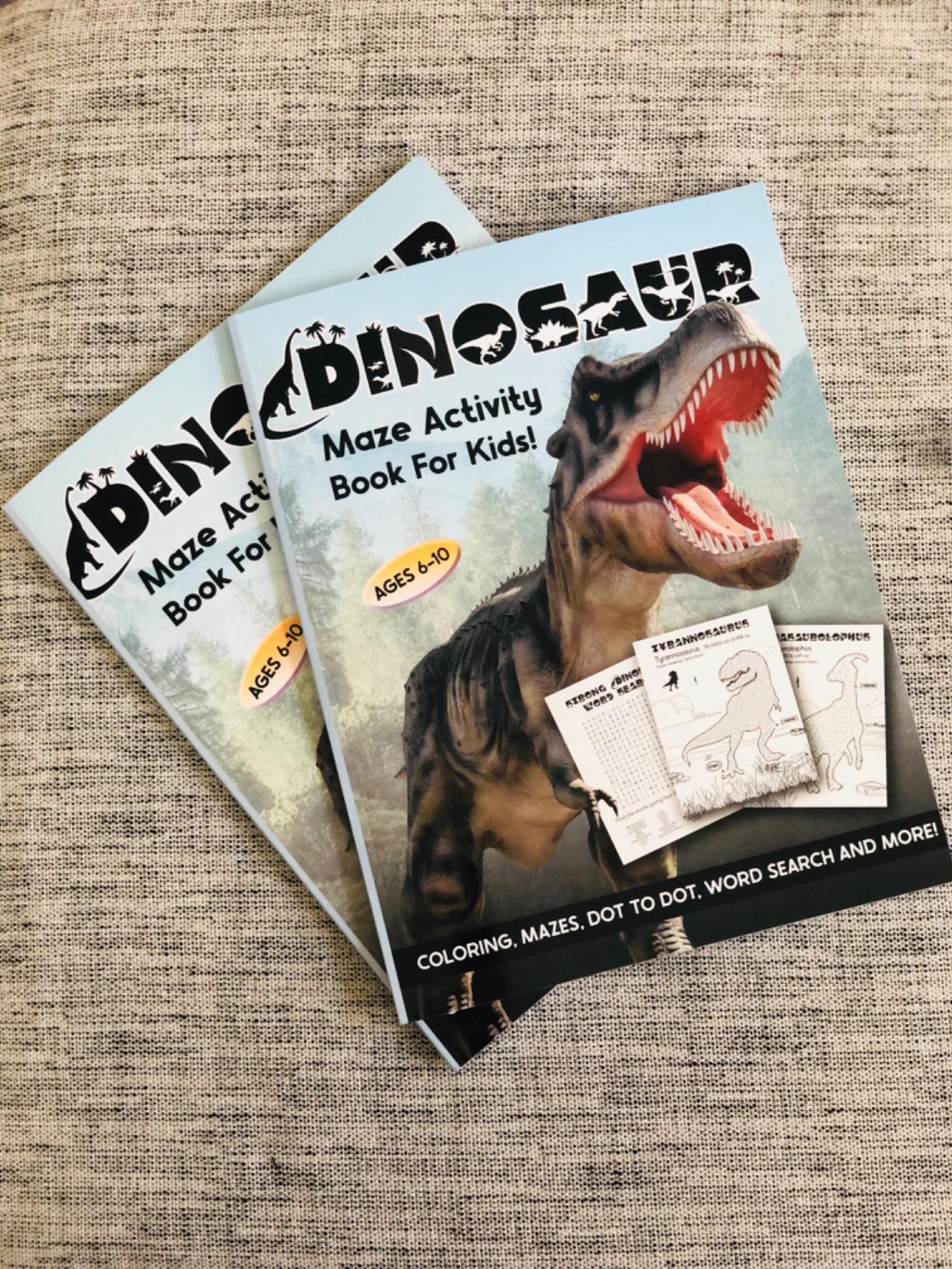 Dinosaur Maze Activity Book For Kids: Ages 6-10 | 6-8 | 8-10 | Workbook ...