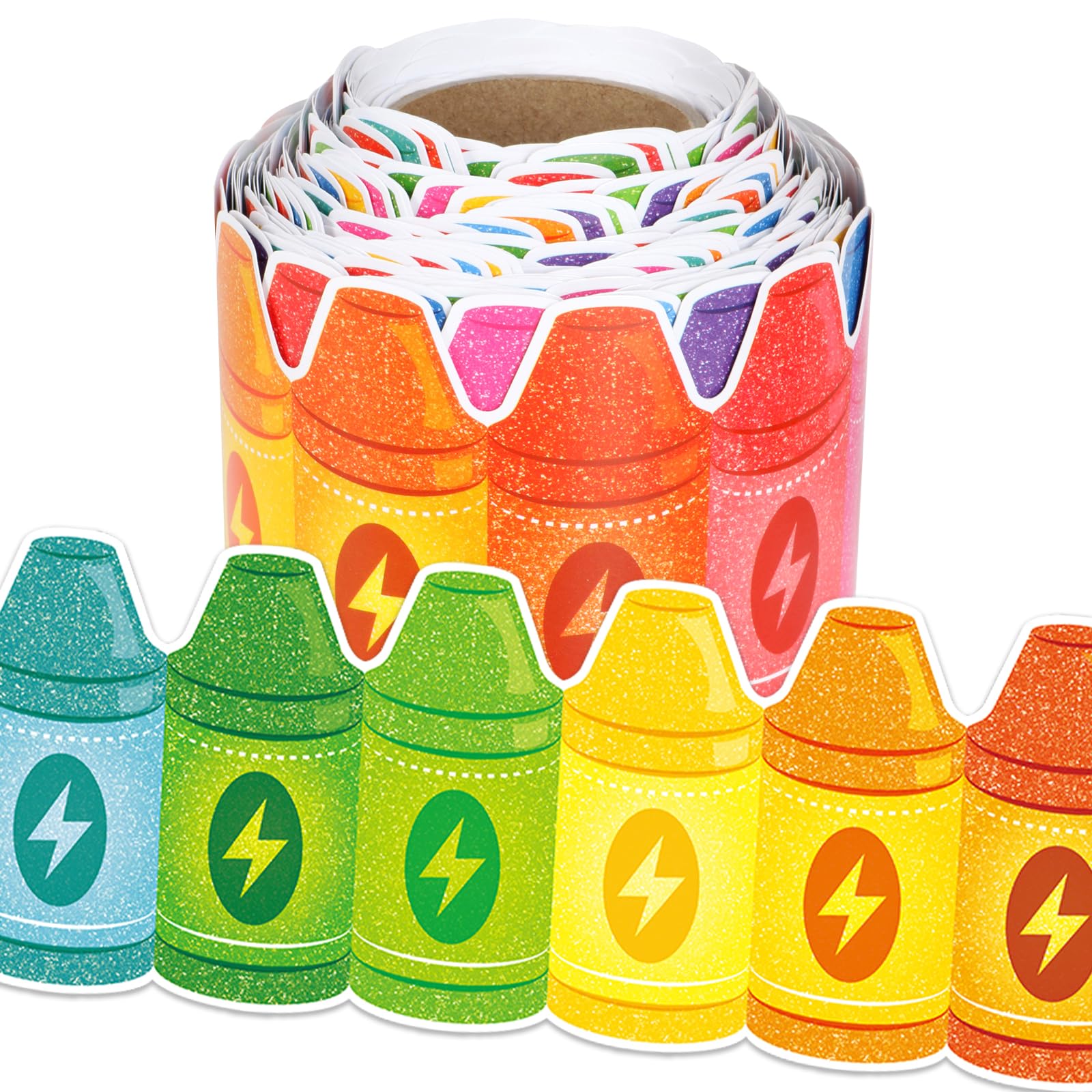 Snapklik.com : 65.6Ft Crayon Bulletin Board Borders, Rainbow Crayon ...