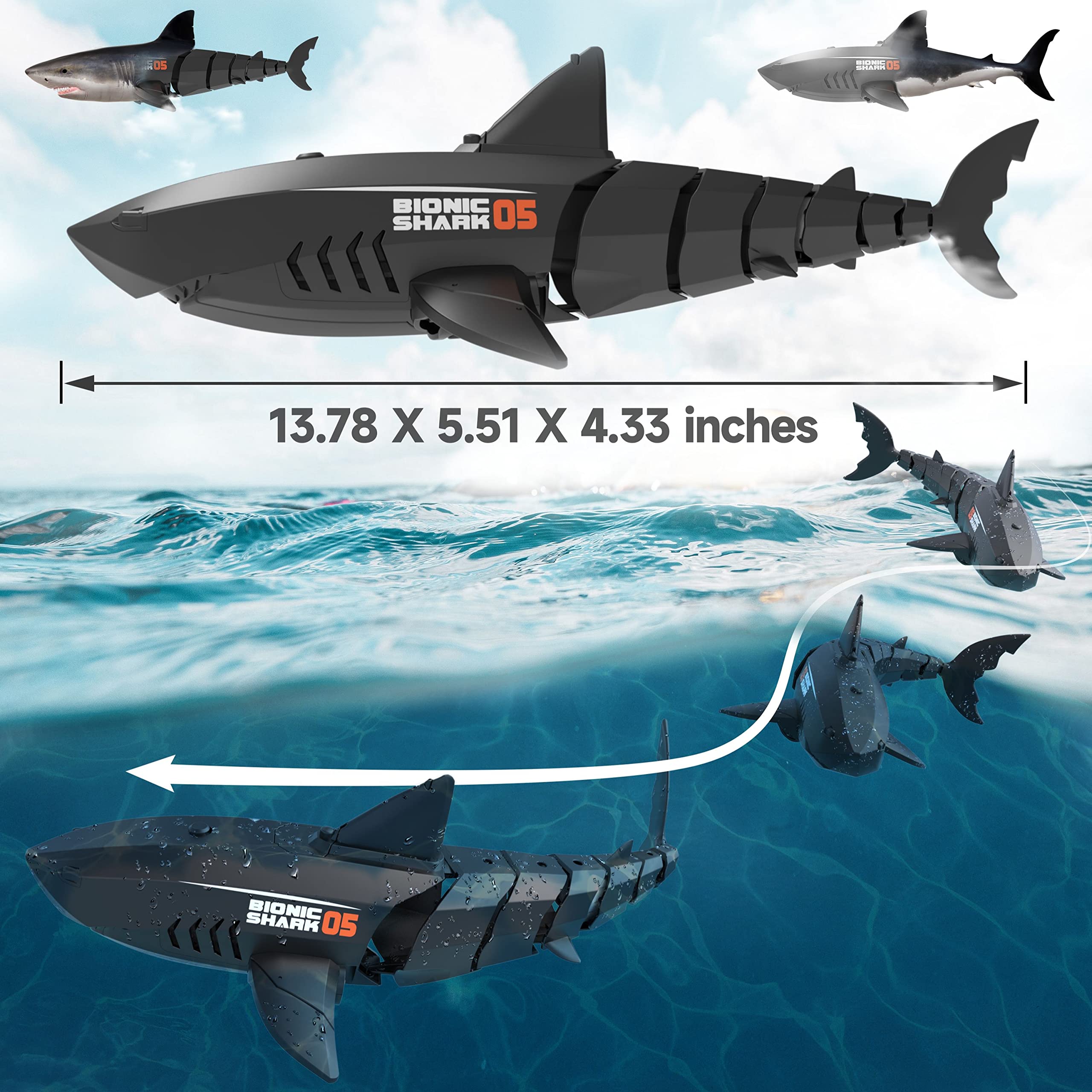 ALPHAREV Remote Control Shark Toys for 3 4 5 6 Year Old Boys A801 Shark ...