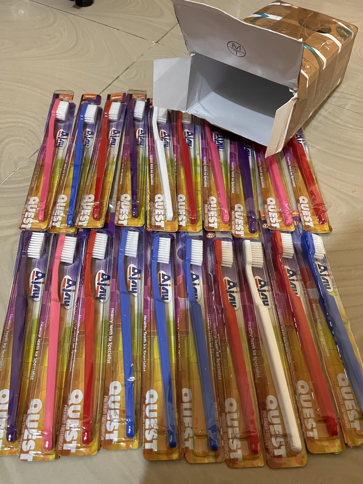 Buy Ajay Quest Toothbrush, Medium (Pack of 10) Online at Low Prices in ...