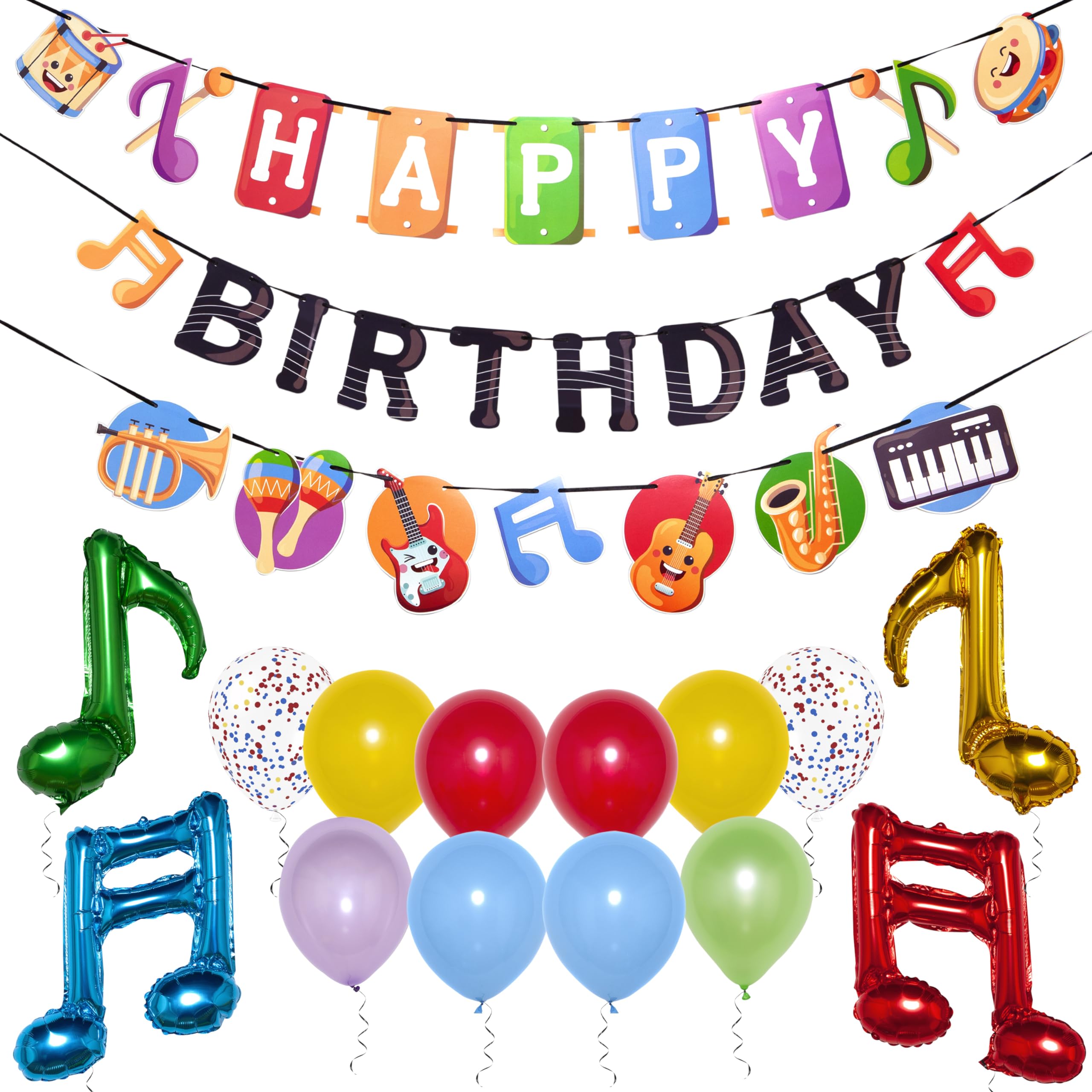 Amazon.com: Pirese Music Birthday Banner, Music Party Decoration, Music ...
