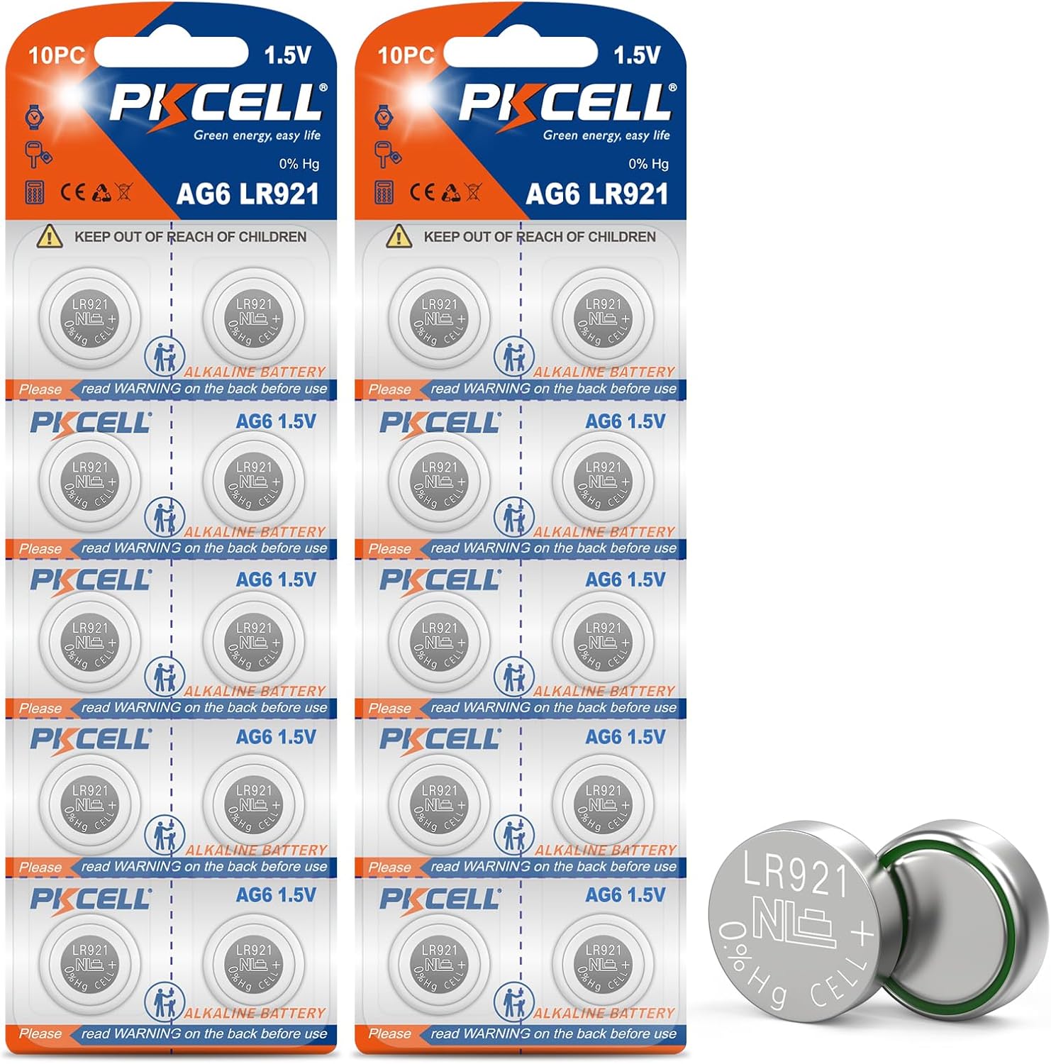 PKCELL AG6 SR920SW Watch Battery 1.5V 371 LR920 LR921 LR69 Alkaline ...