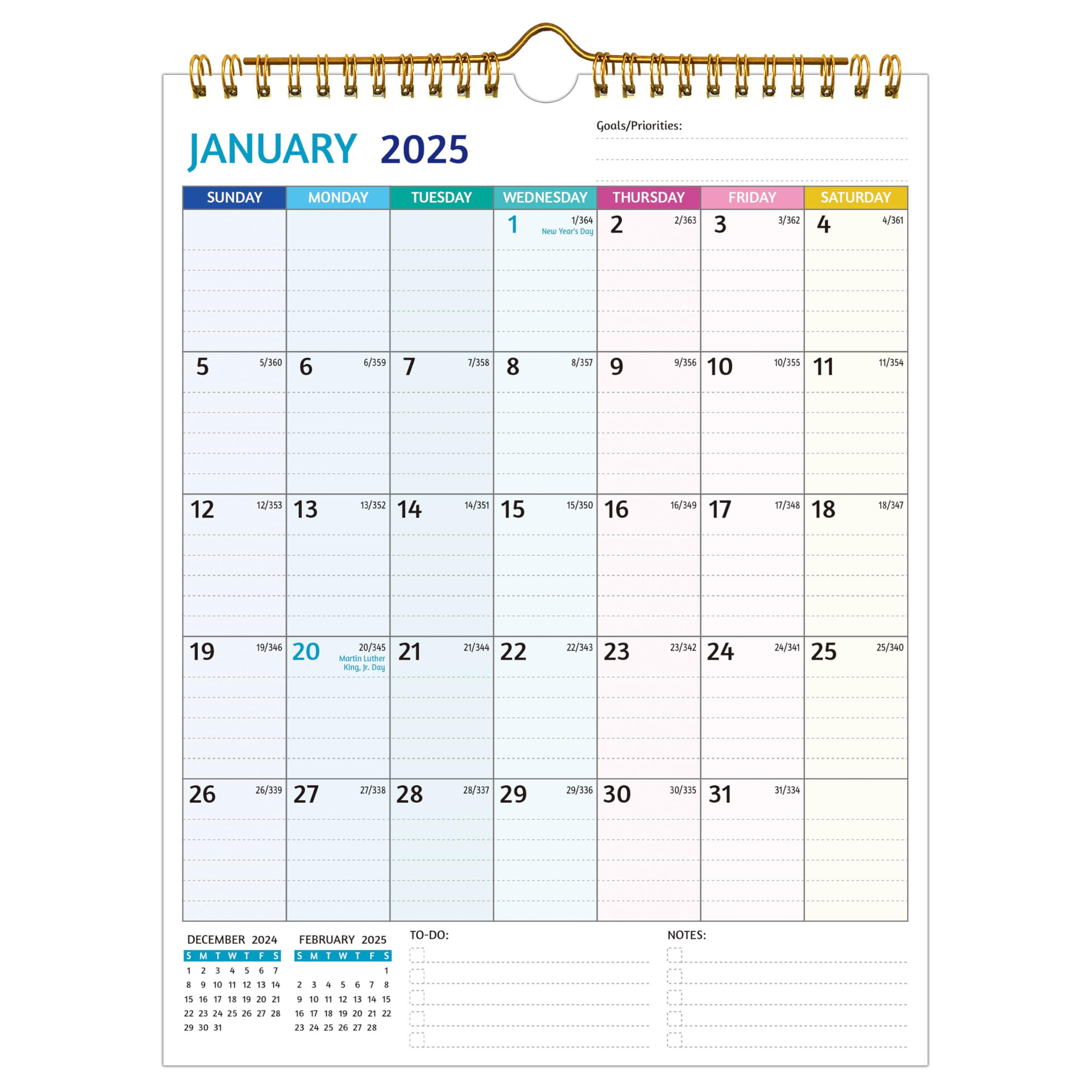 Calendário de parede 2025-2026 – dezembro de 2024 - junho de 2026 ...