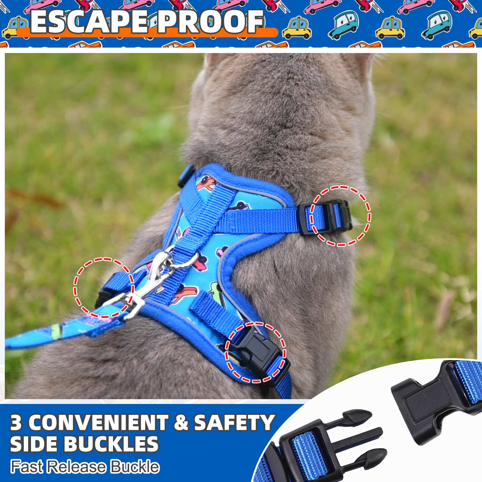 Snapklik.com : Cat Harness And Leash Set, Escape Proof For Safe Walking ...