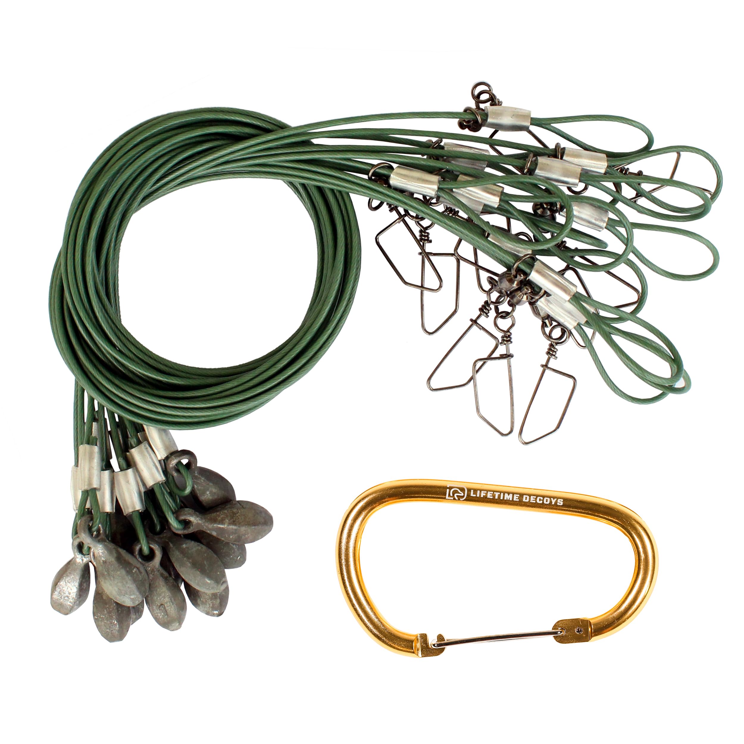 Reusable Decoy Weights Kit Lifetime Decoys - 125ft Coated Cable For ...