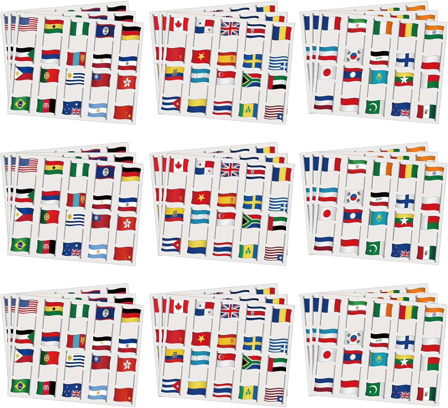 Amazon.com: 120 Pieces World Flag Stickers Country Stickers Flags of ...