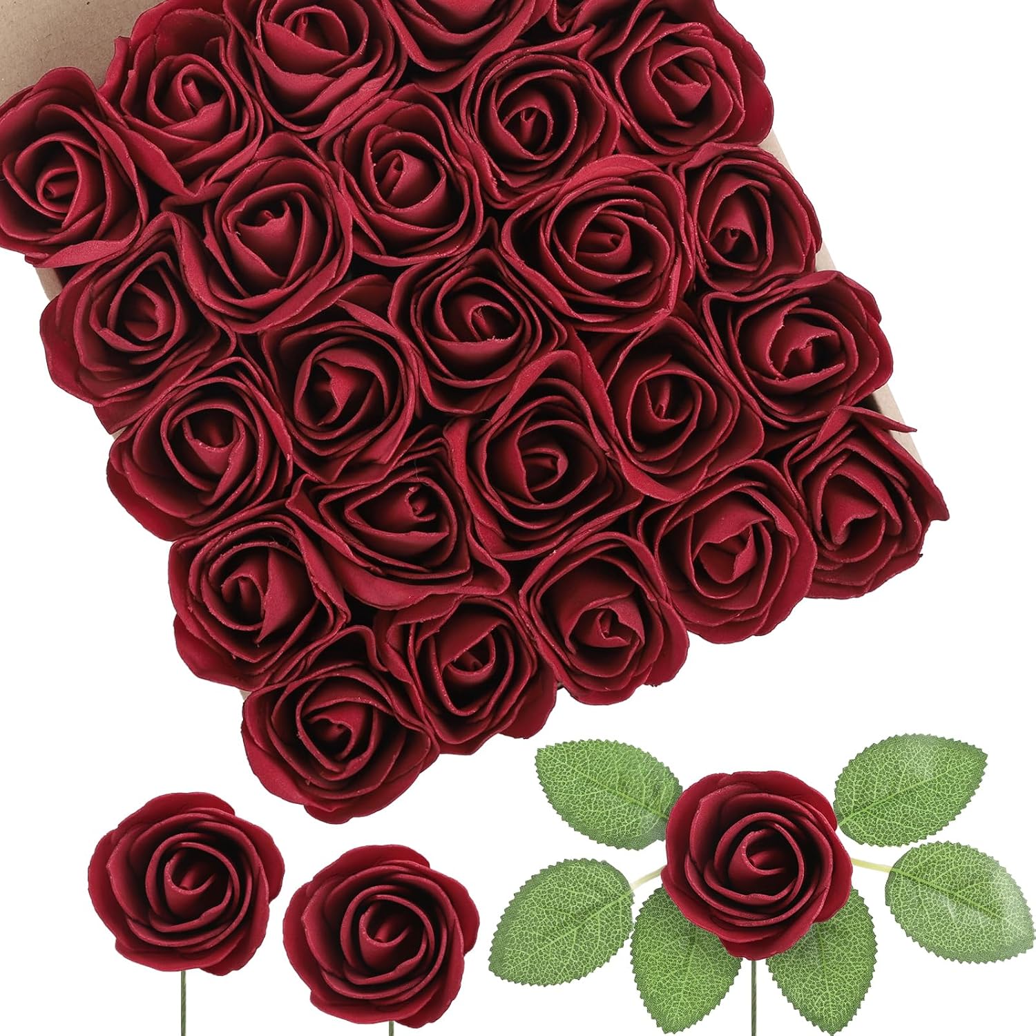 Amazon.com: N&T NIETING Fall Artificial Flowers, Rose Buds and Petite Roses w/Stem Pack of 25 ...