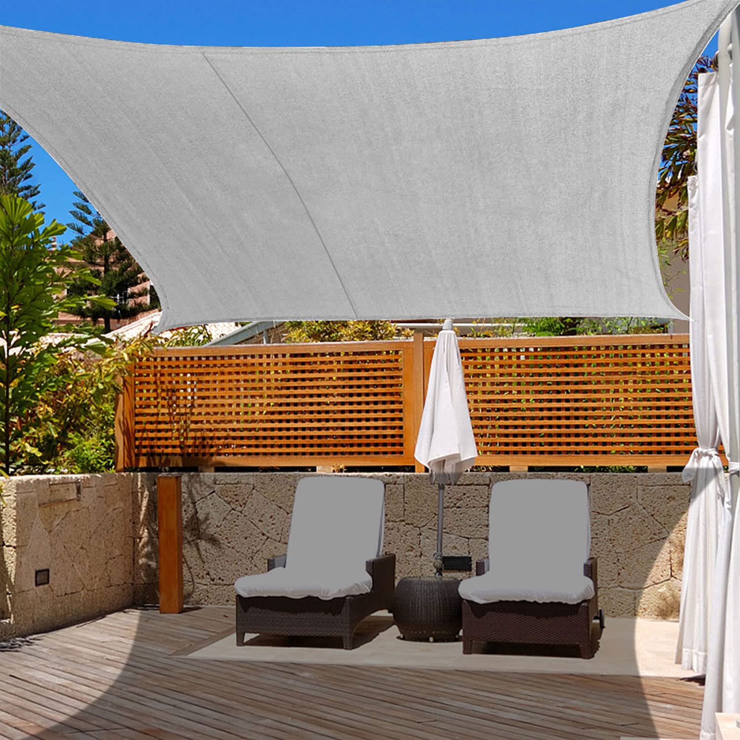 Shade&Beyond Sun Shade Sail Canopy Rectangle 16'x16' Sail Shade Sun ...