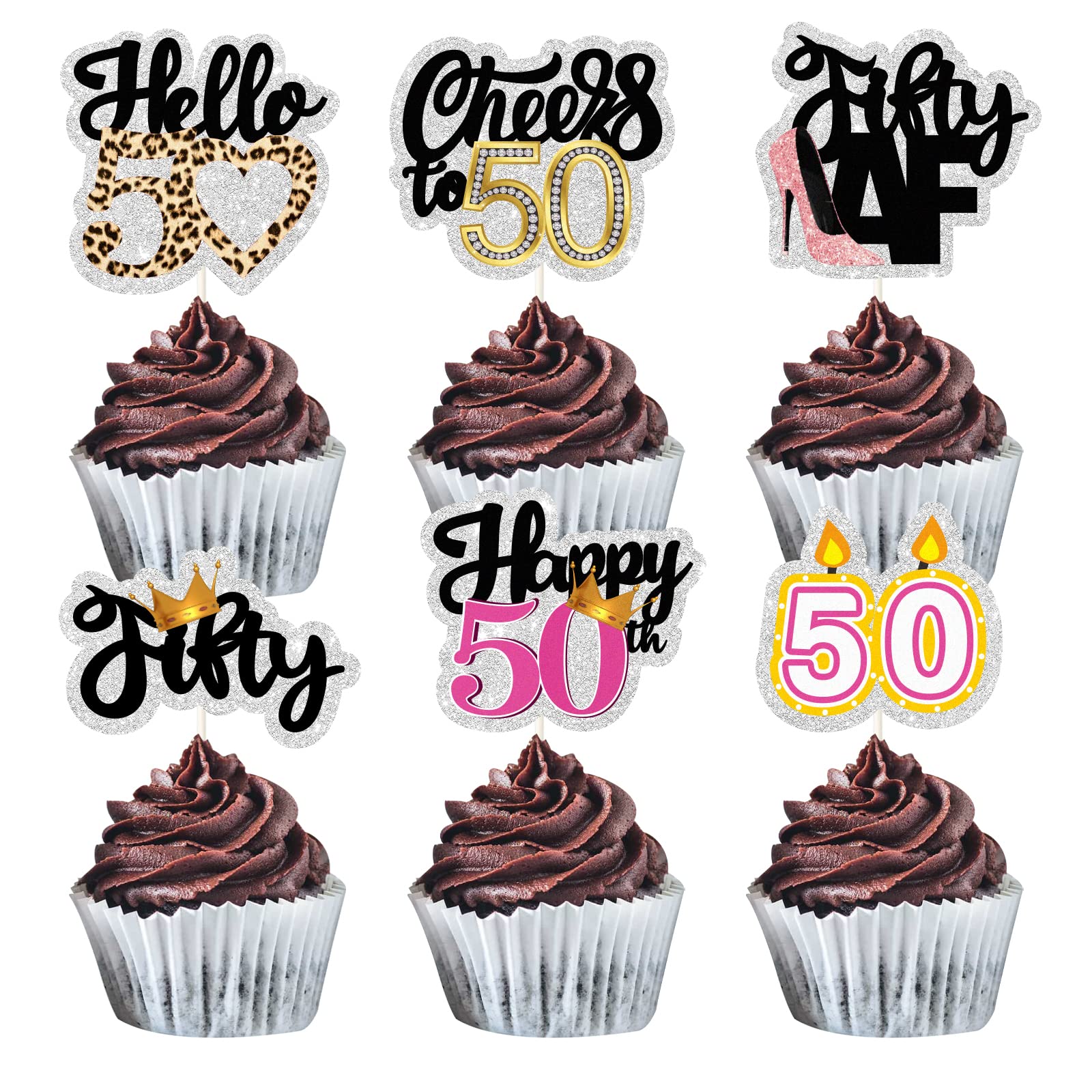50th Birthday Cupcake Decorating Ideas