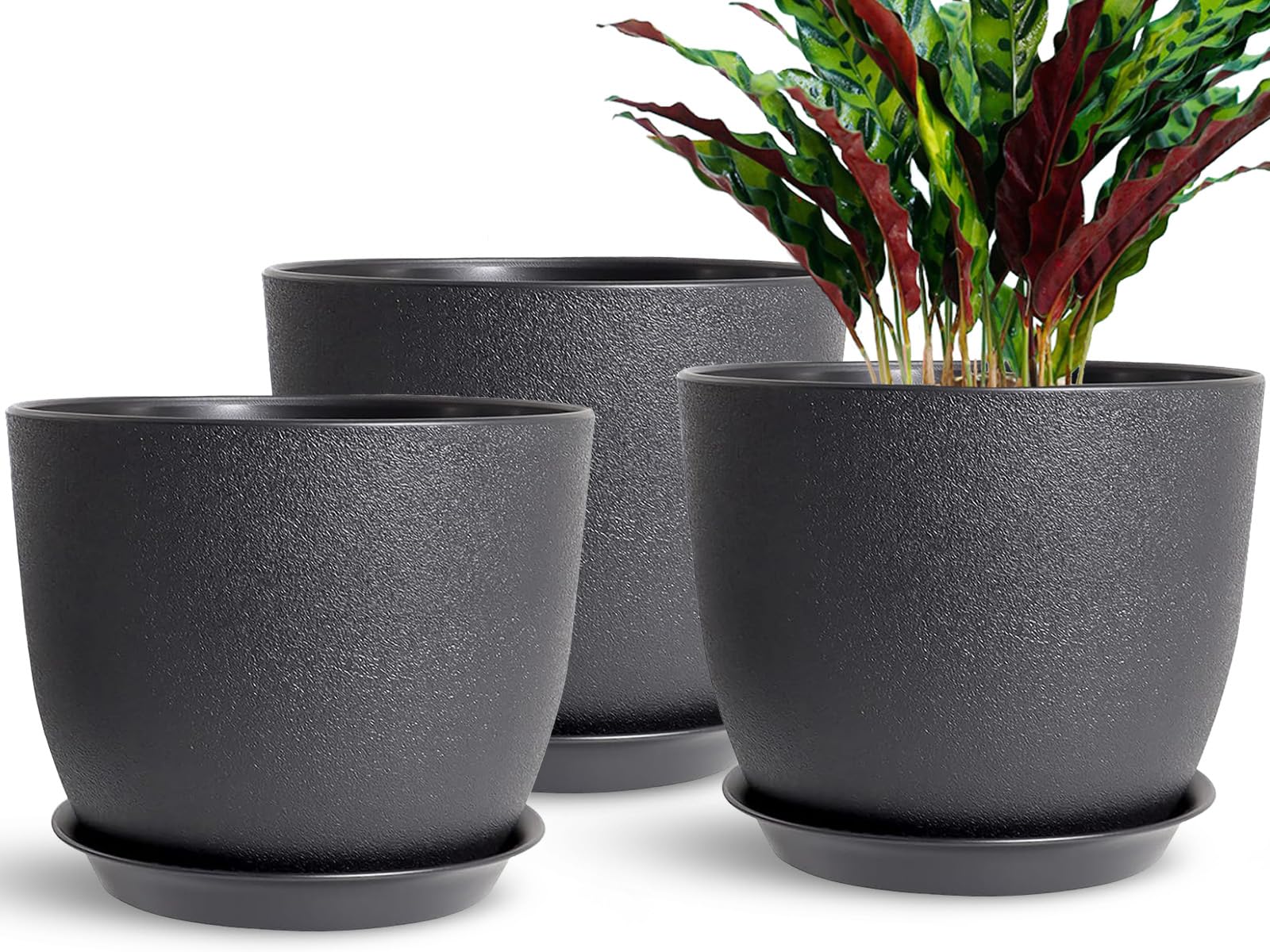 Amazon.com: 10 Inch Planting Pots Set of 3, Outdoor Planters for All ...
