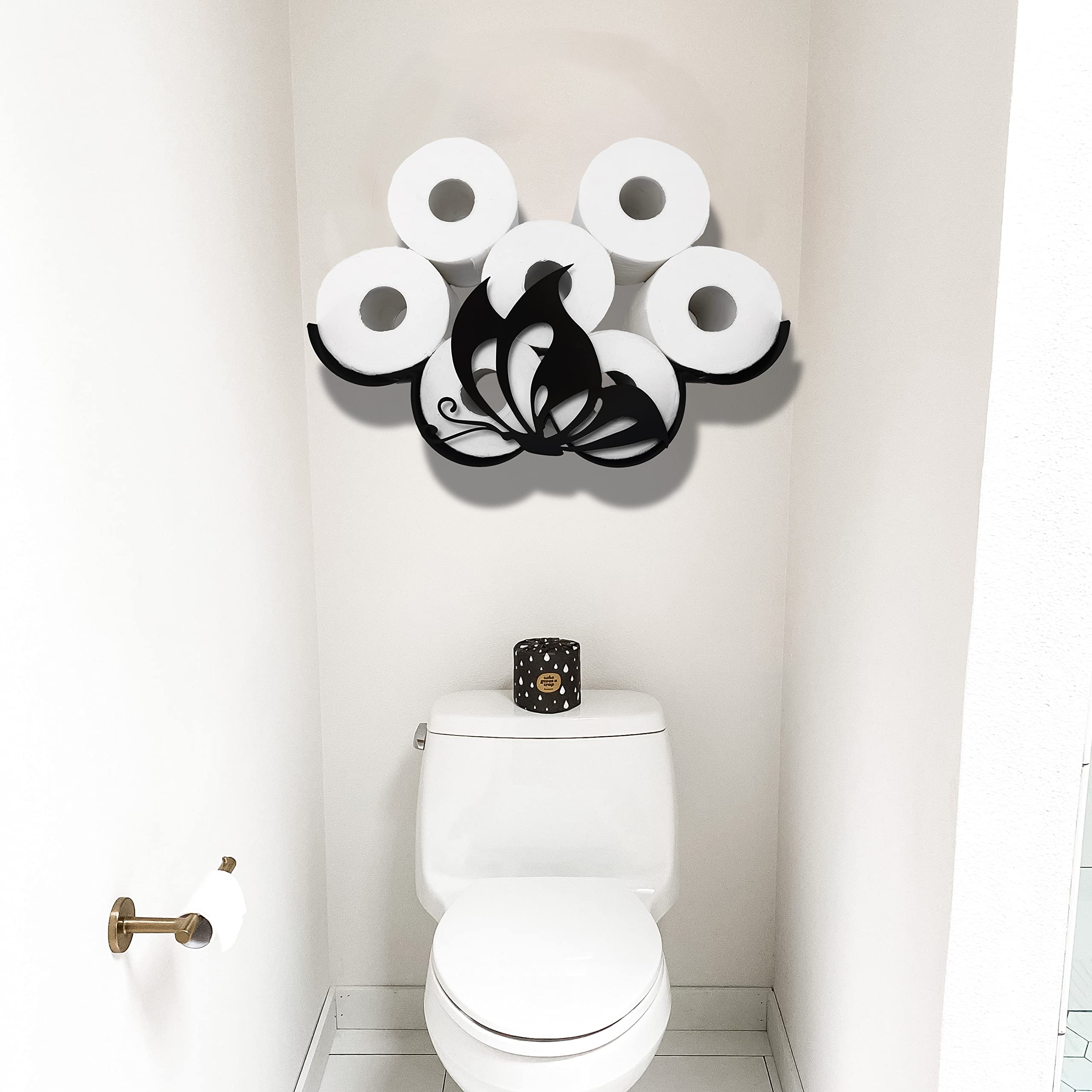 Snapklik.com : Butterfly Metal Wall Toilet Paper Storage,Black Toilet ...