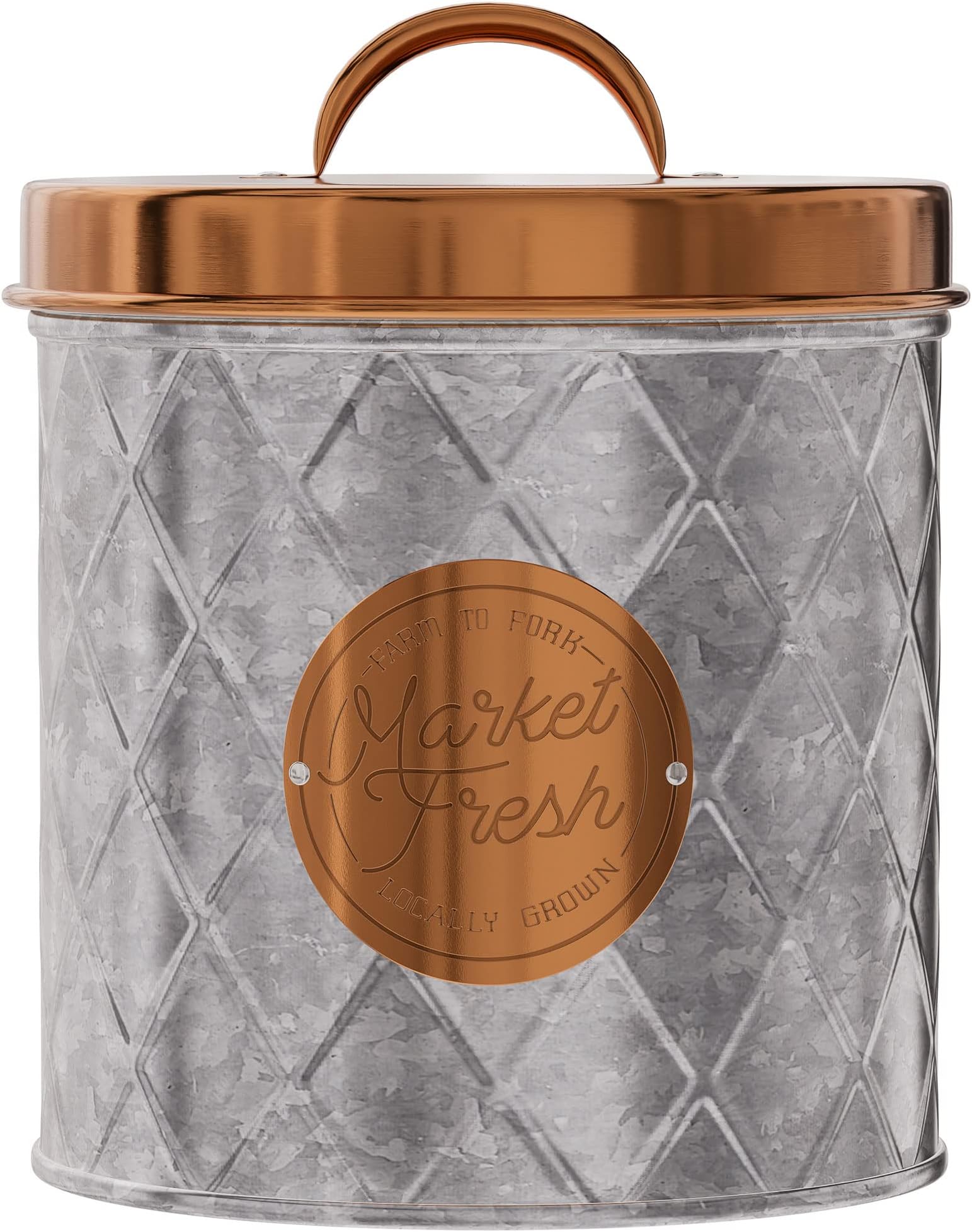 Amazon.com: Amici Home Bristol Galvanized Metal Canister | Dry Food ...