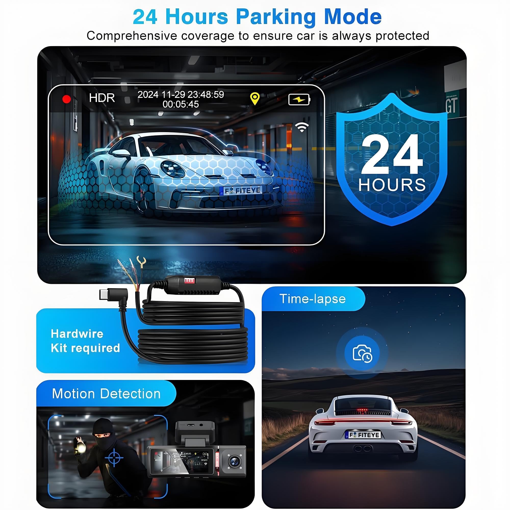 Dash Cam Front And Inside Dash Cams ALILYY Dash Cam,3 Channel Dash Cam ...