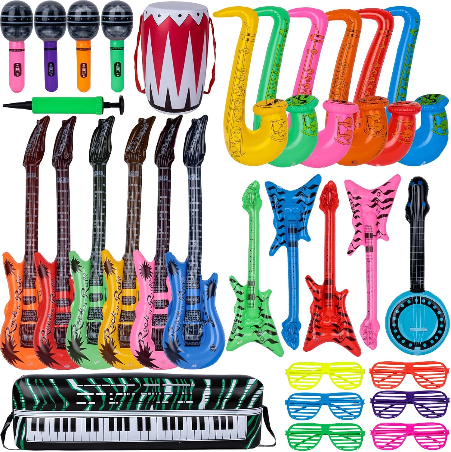 Amazon.com: FUTUREPLUSX 30PCS Inflatable Rock Star Toy Set, Inflatable ...