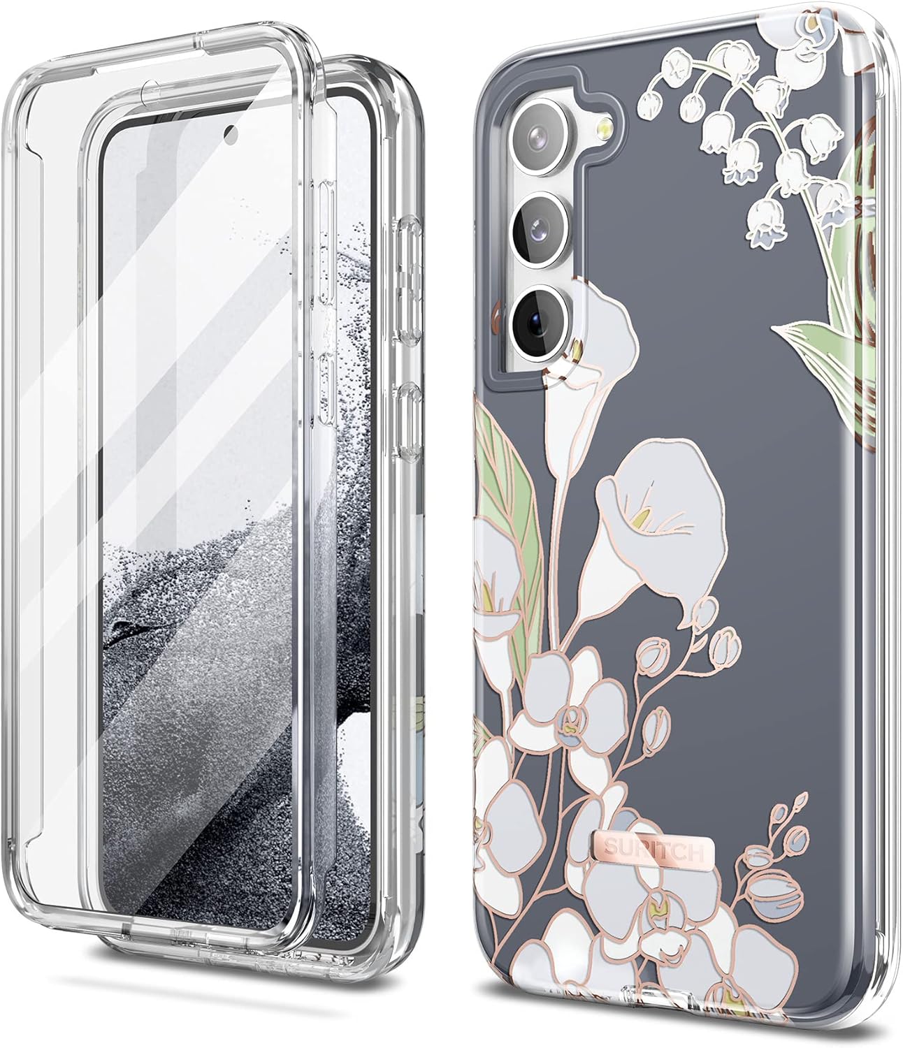 Amazon.com: SURITCH for Samsung Galaxy S23 Case, [Built-in Screen Protector] [Dual-Layer ...