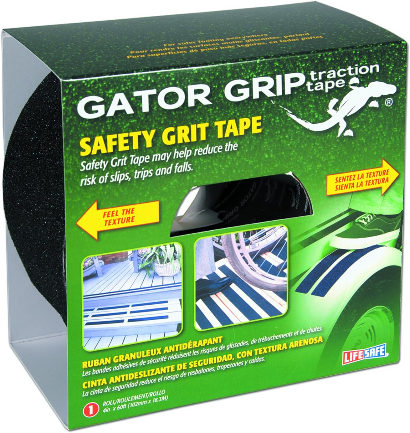 Incom Manufacturing RE160 4 X 60 Black Anti Slip Safety Grip Tape incom-manufacturing-re160-4-x-60-black-anti-slip-safety-grip-tape