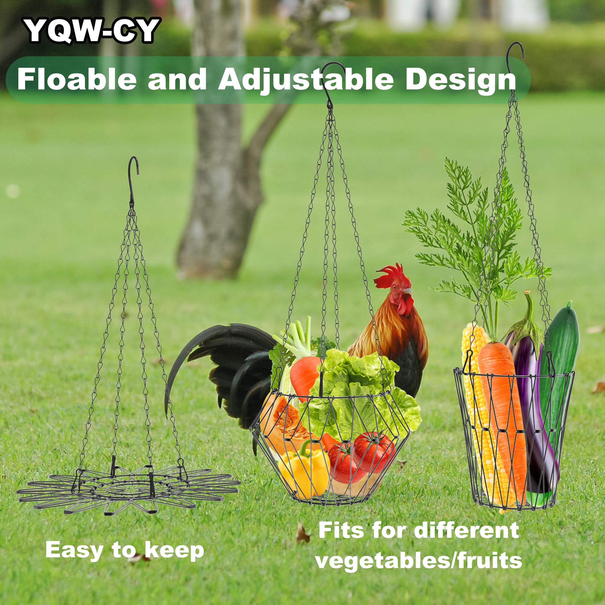 Foldable Chicken Utensil Hanging Chicken Feeder - Foldable Stainless ...