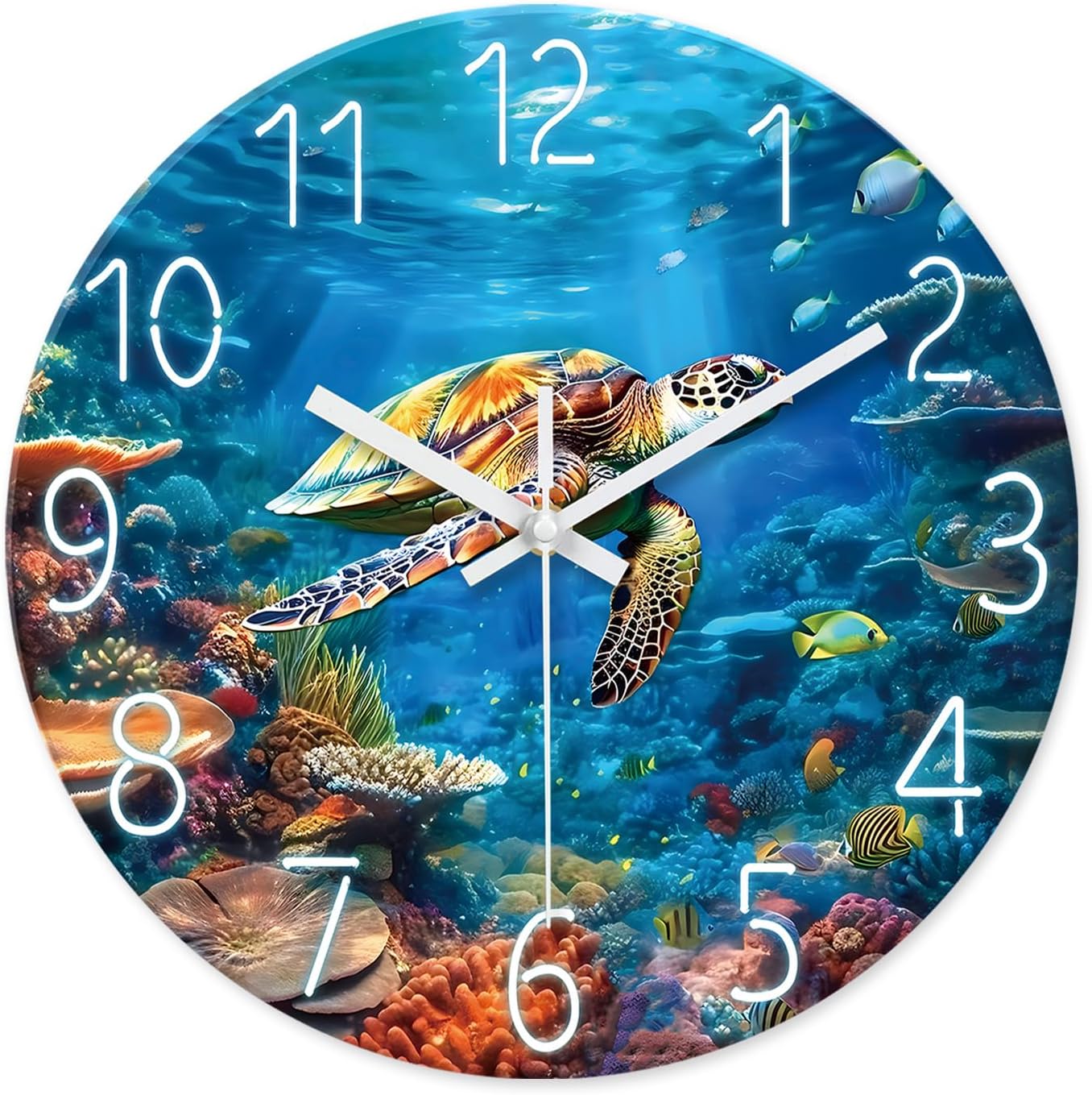 Amazon.com: XNM Ocean Round Kitchen Clocks Battery Operated 12 Inch Sea ...