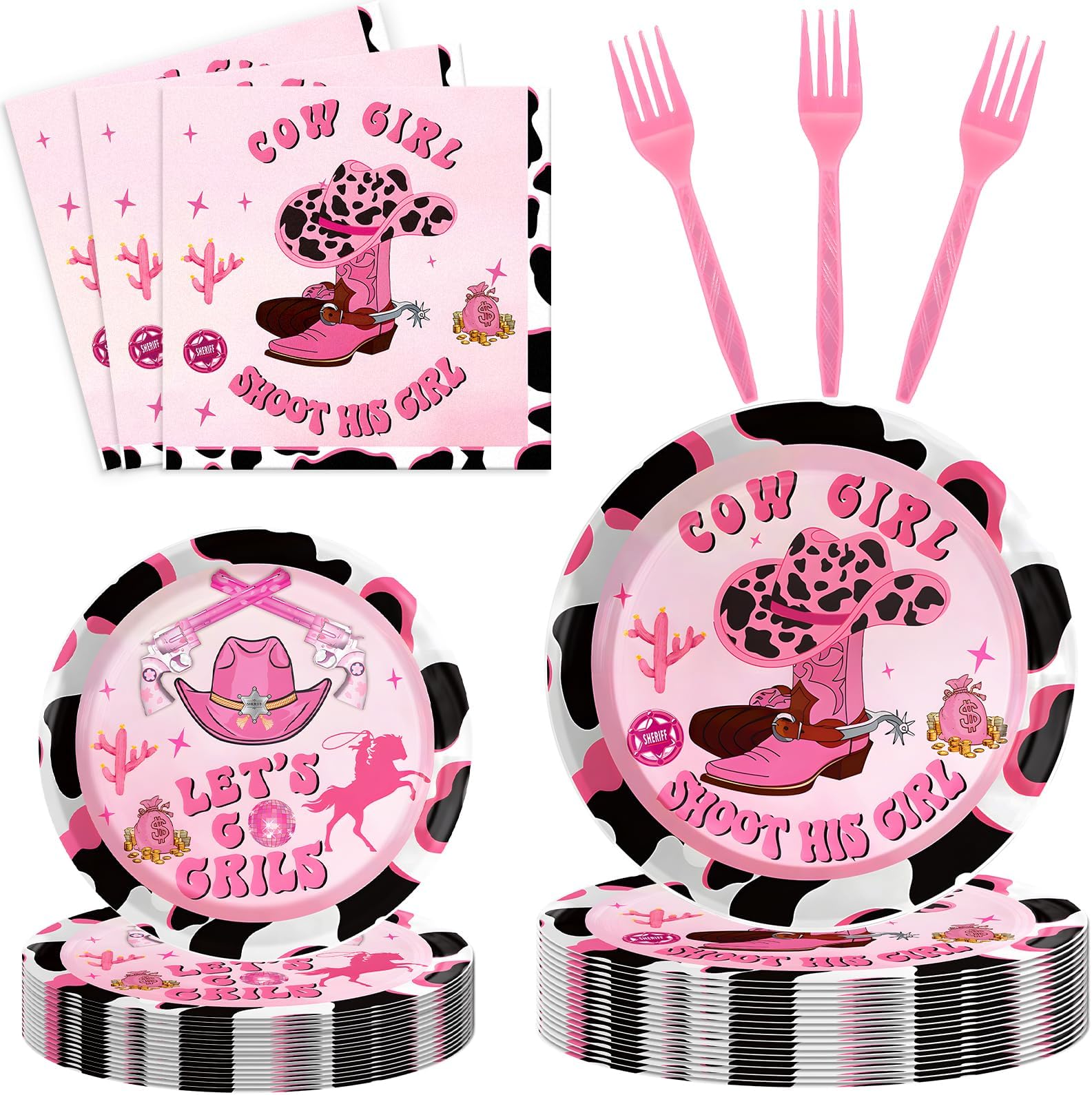 Amazon.com: Disco Cowgirl Party Decorations Supplies - NOVBAUB 96PCS ...