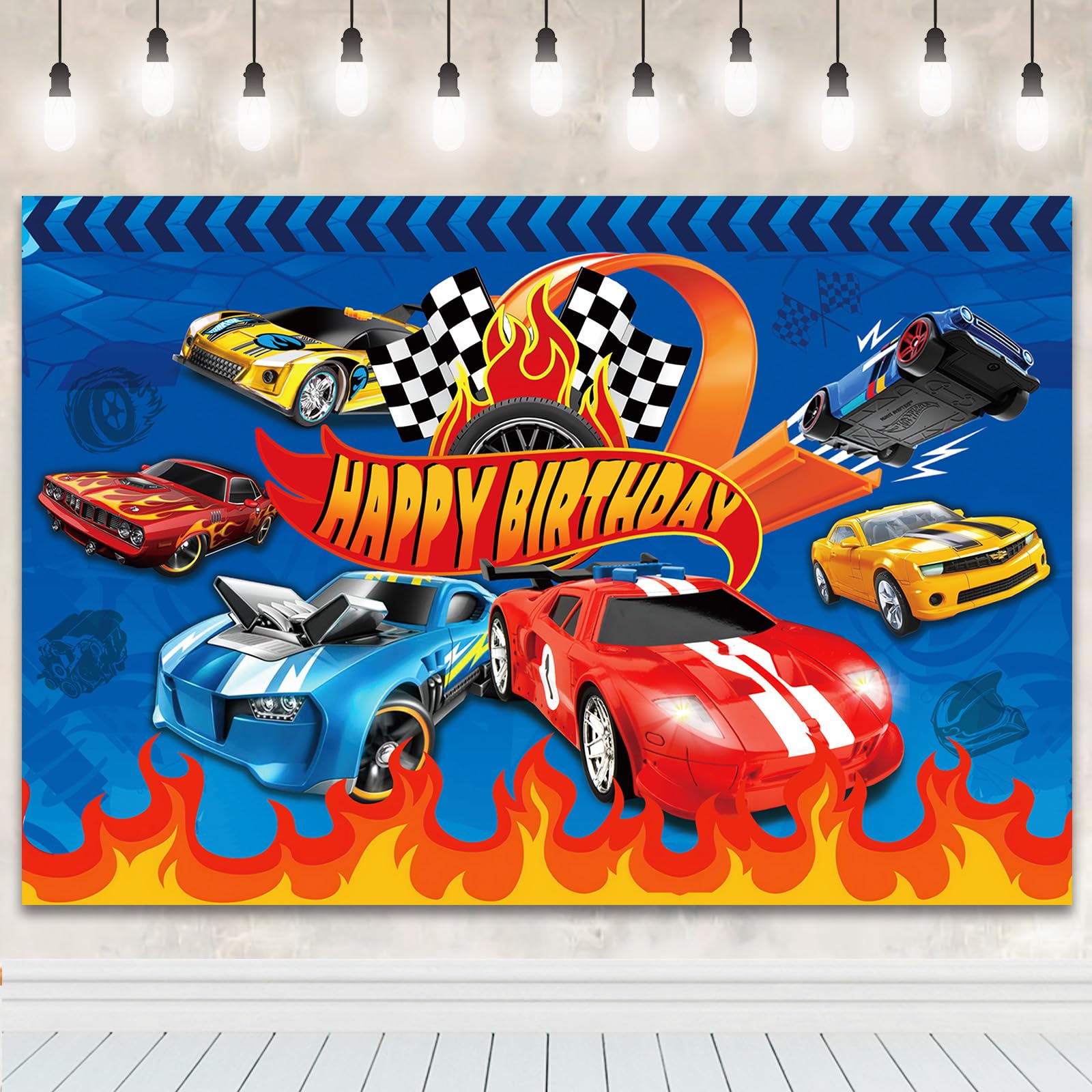 Cartoon Cars Birthday Party Backdrop, Car Photography Backdrop Photo ...