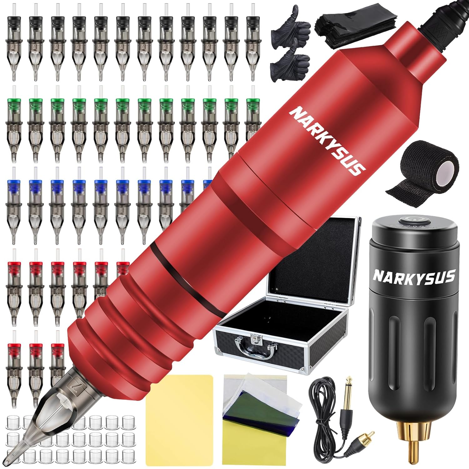 Amazon.com: Narkysus Tattoo Kit Rotary Machine Kit Professional Machine ...