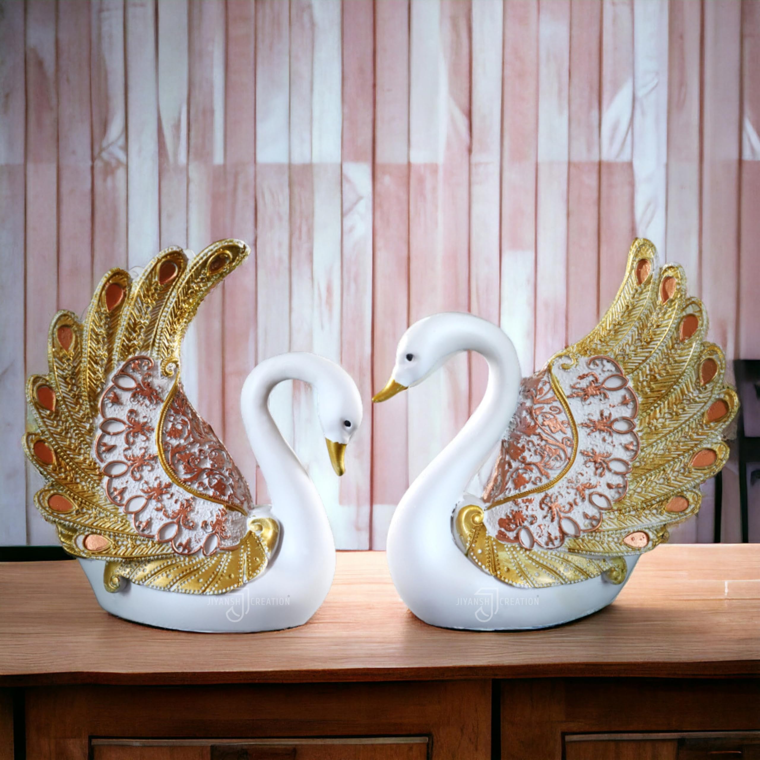 Buy Home Centre Magnus Solid White Polyresin Swan Figurines - Set of 2 ...