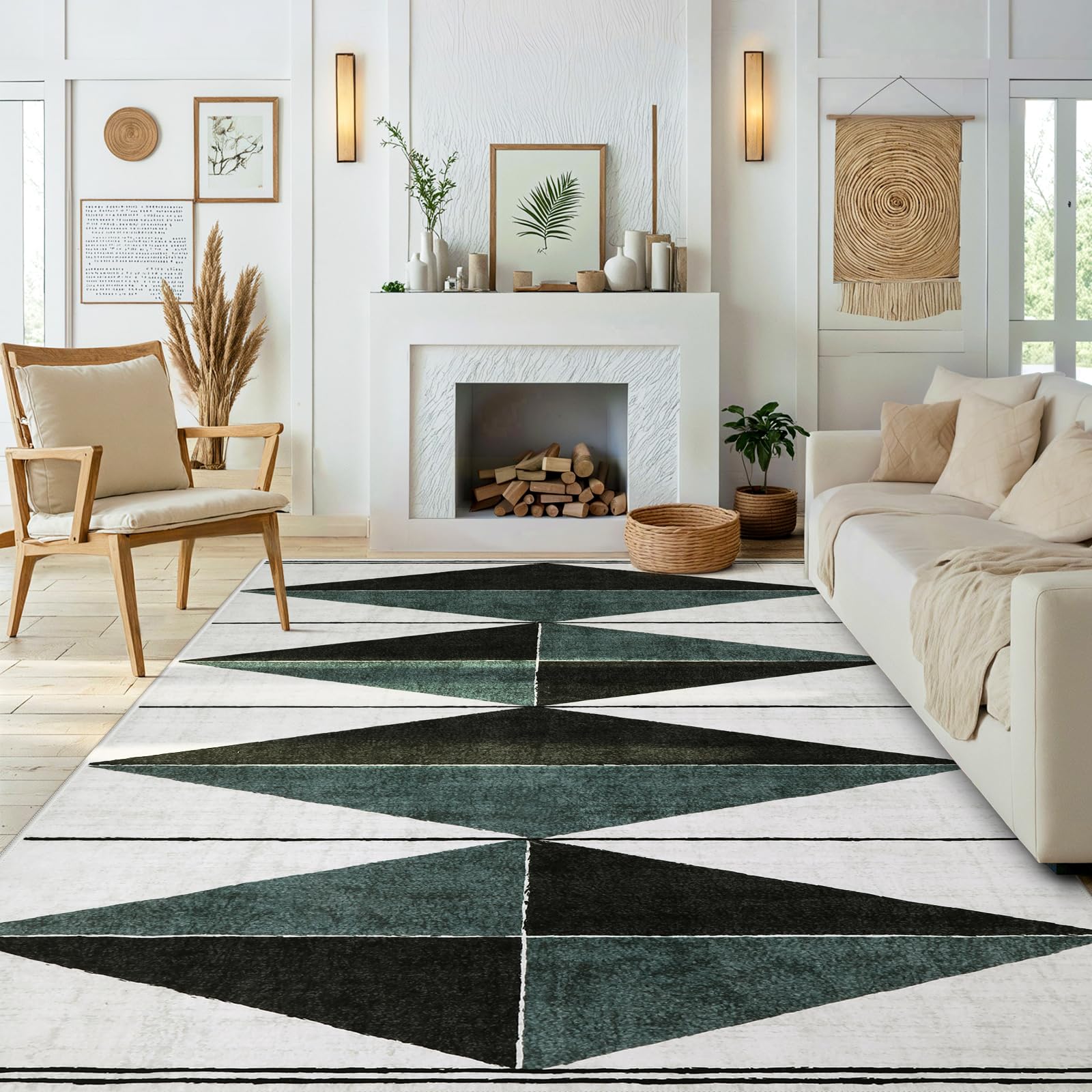 Amazon.com: Hedlive Moroccan Machine Washable Rug 6x9, Geometric 6x9 ...